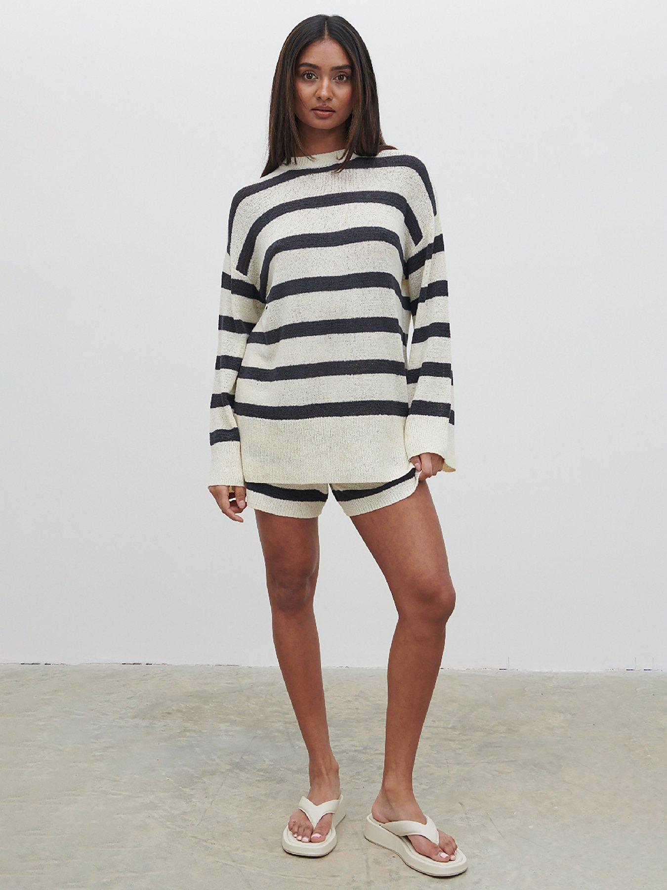 Pretty Lavish Dakota Stripe Knit Co-Ord Jumper - Cream | Very