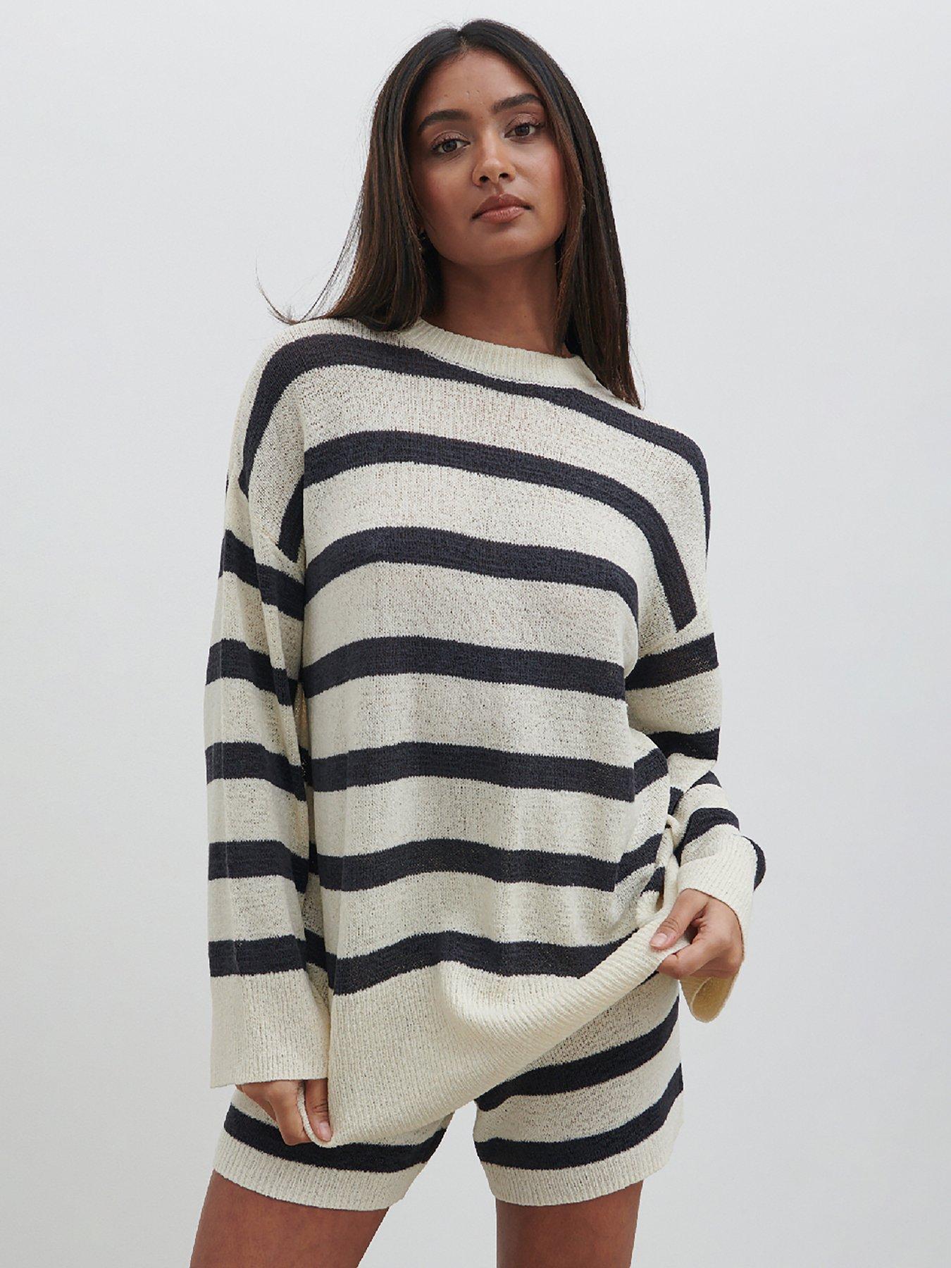 Pretty Lavish Dakota Stripe Knit Co-Ord Jumper - Cream | Very