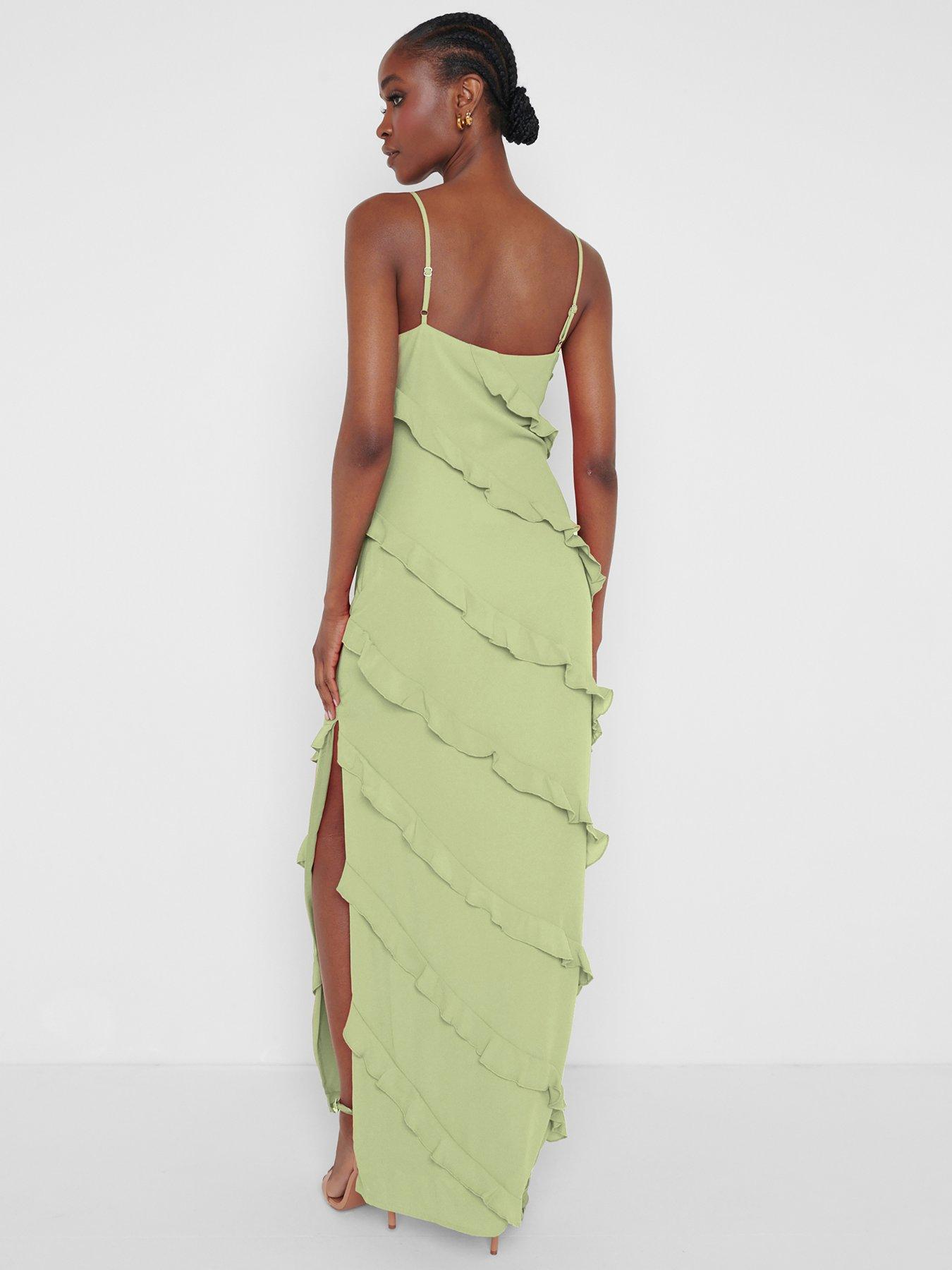 Pretty Lavish Nadine Ruffle Maxi Dress - Green | Very