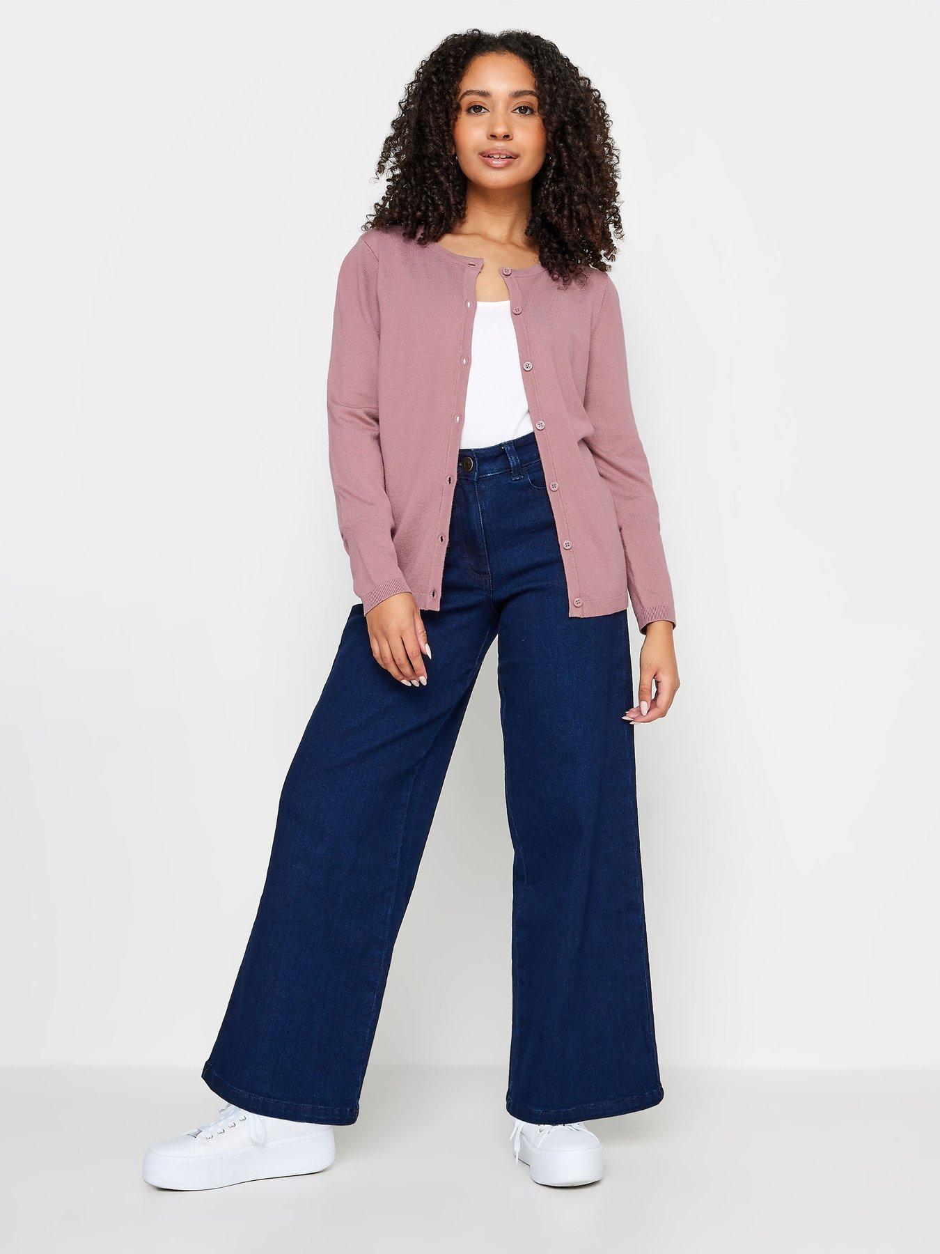 M&Co Petite Dusky Pink Button Down Cardigan | Very