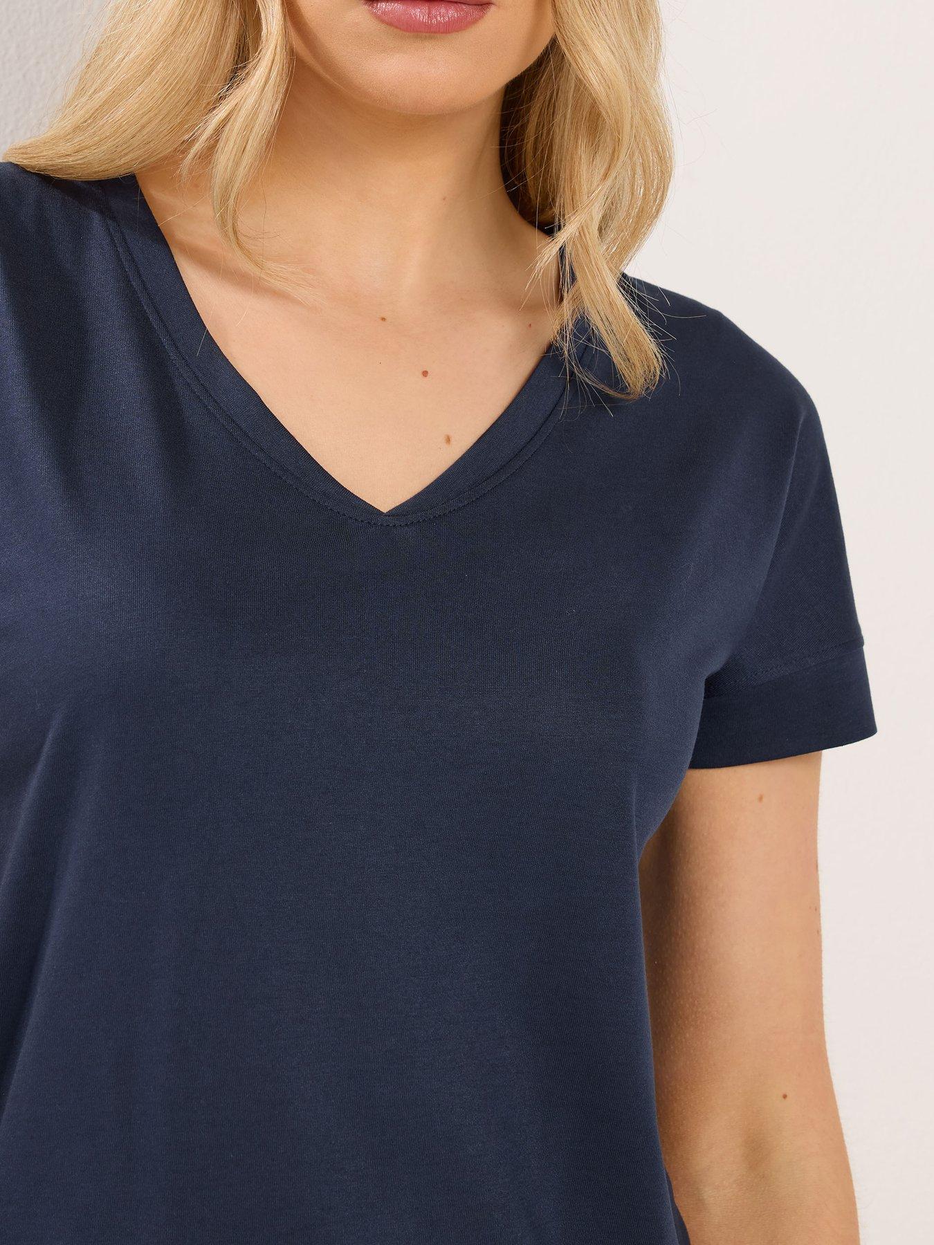 Long Tall Sally Tall Premium Navy Modal V Neck Tee | Very