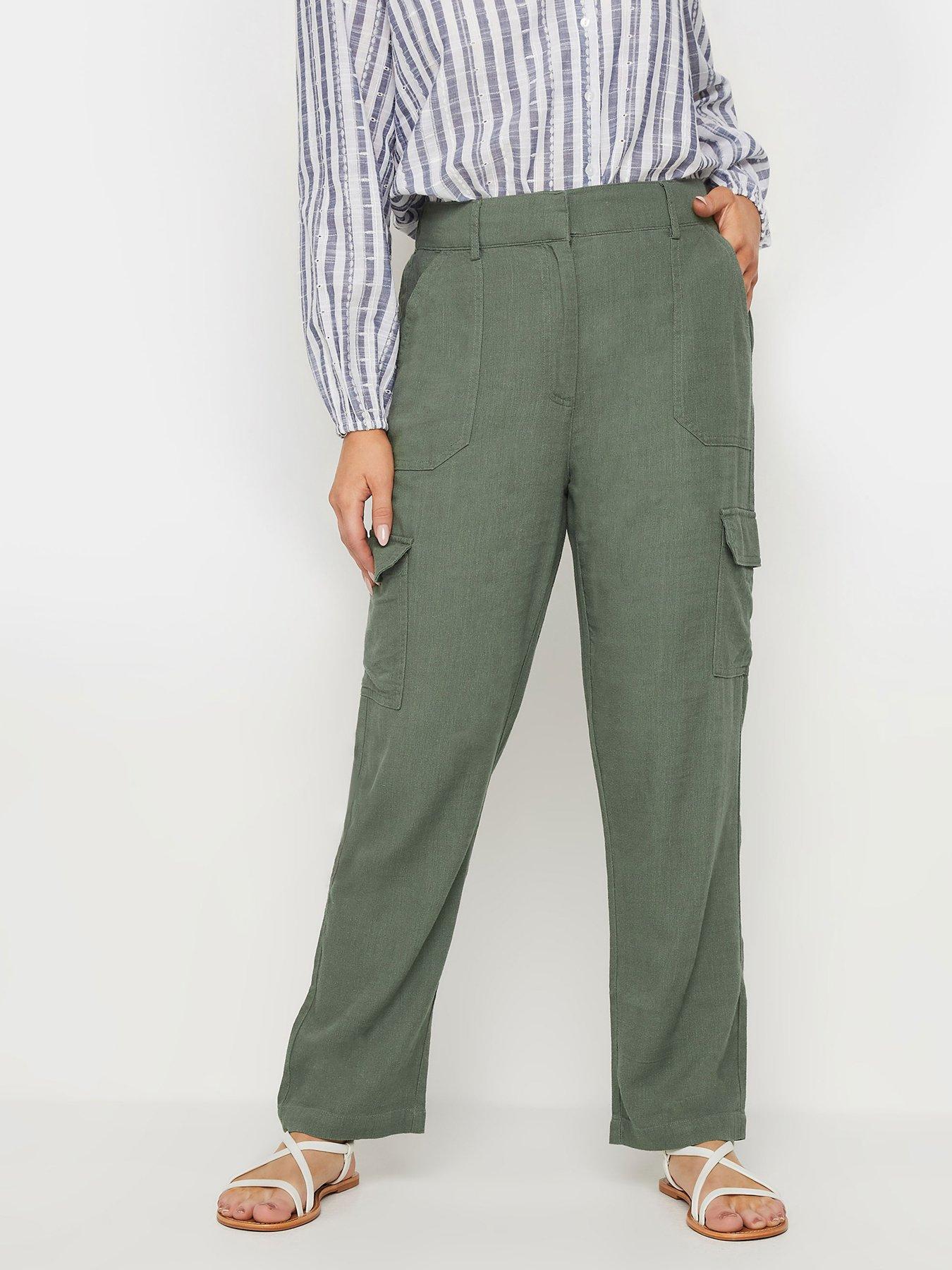 M&Co Khaki Relaxed Linen Cargos | Very