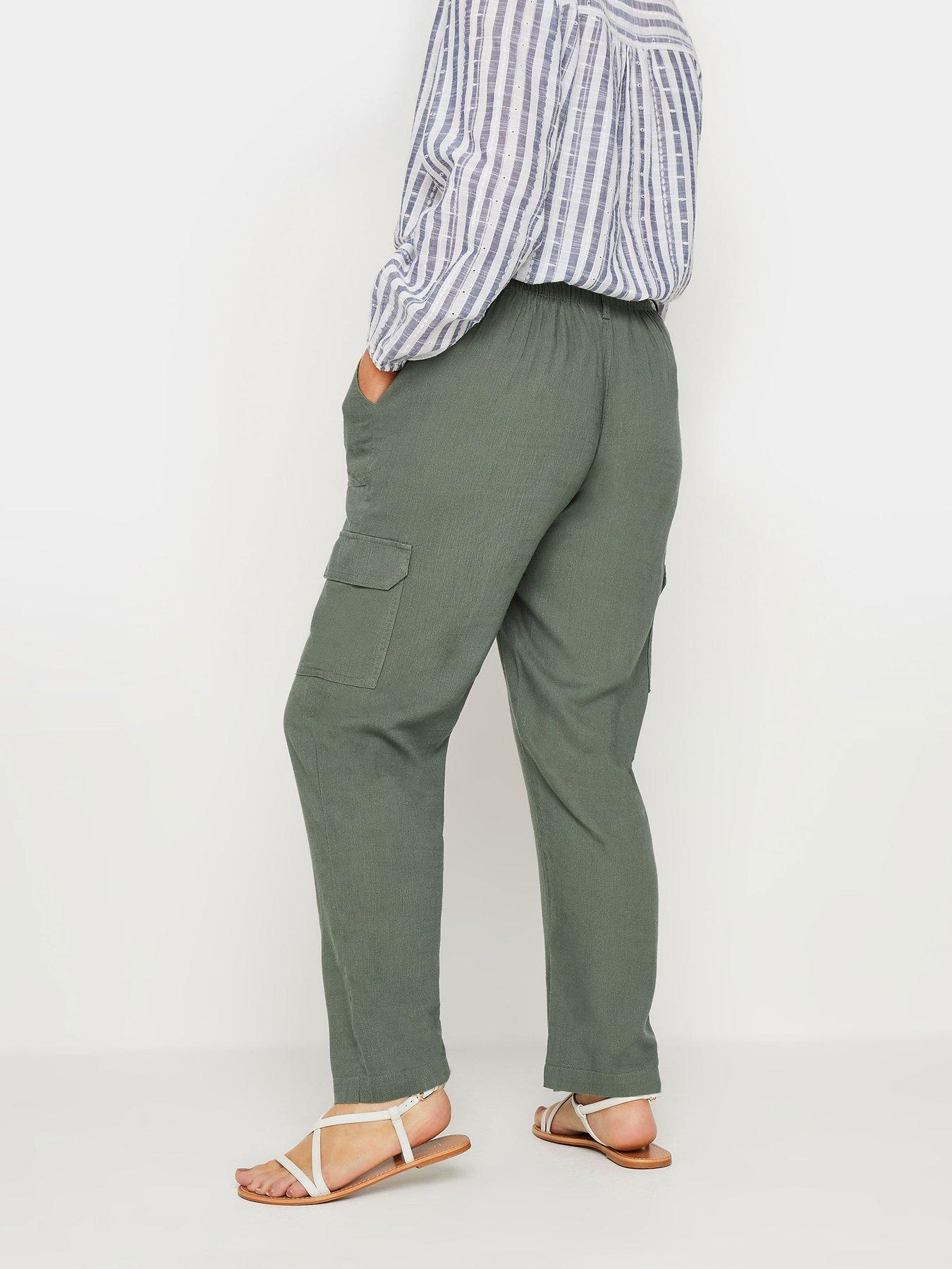 M&Co Khaki Relaxed Linen Cargos | Very