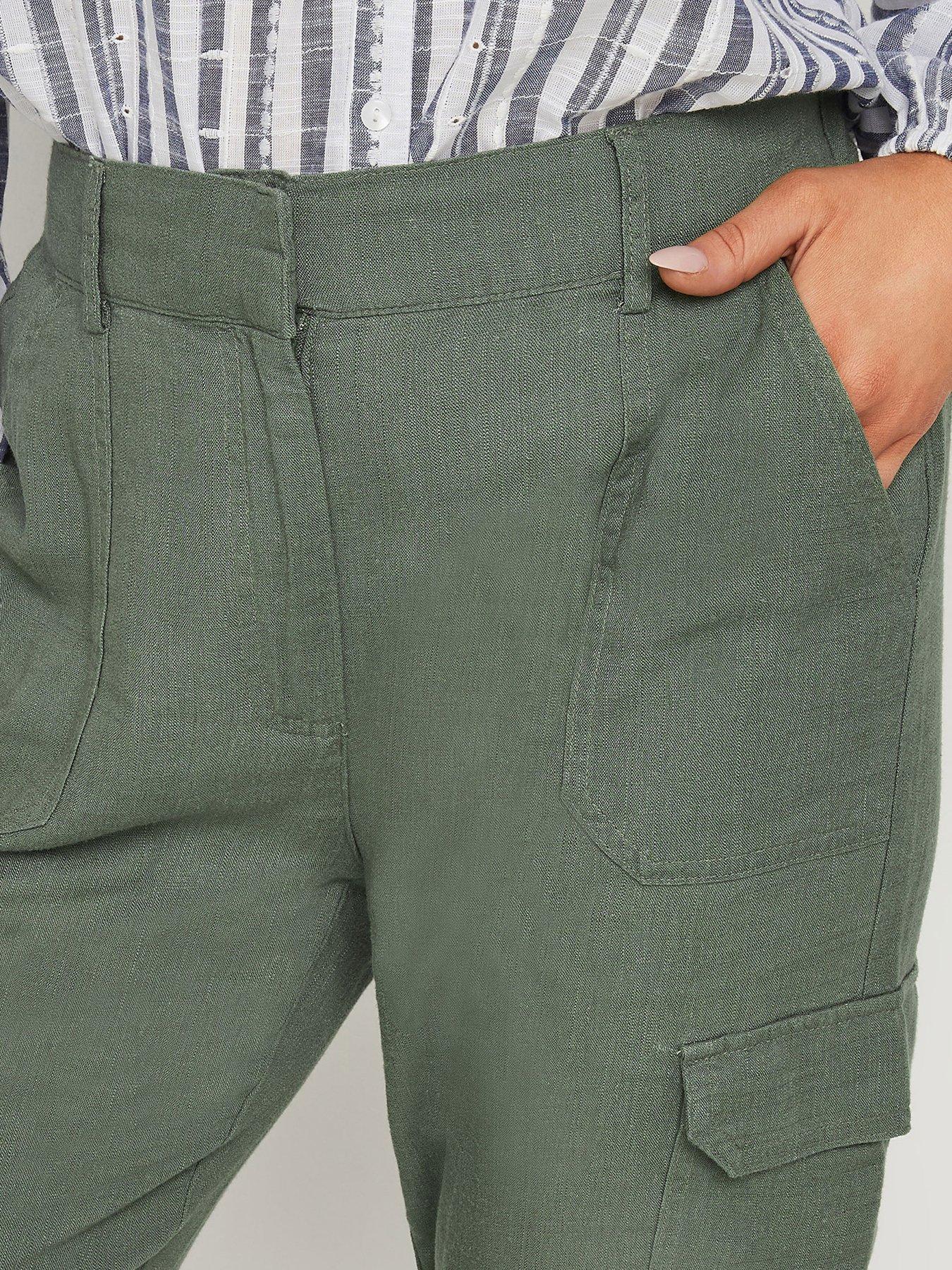 M&Co Khaki Relaxed Linen Cargos | Very