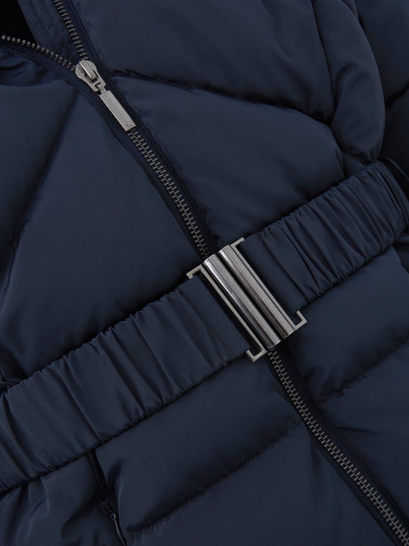 Everyday Girls Quilted Back To School Longline Navy Coat | Very
