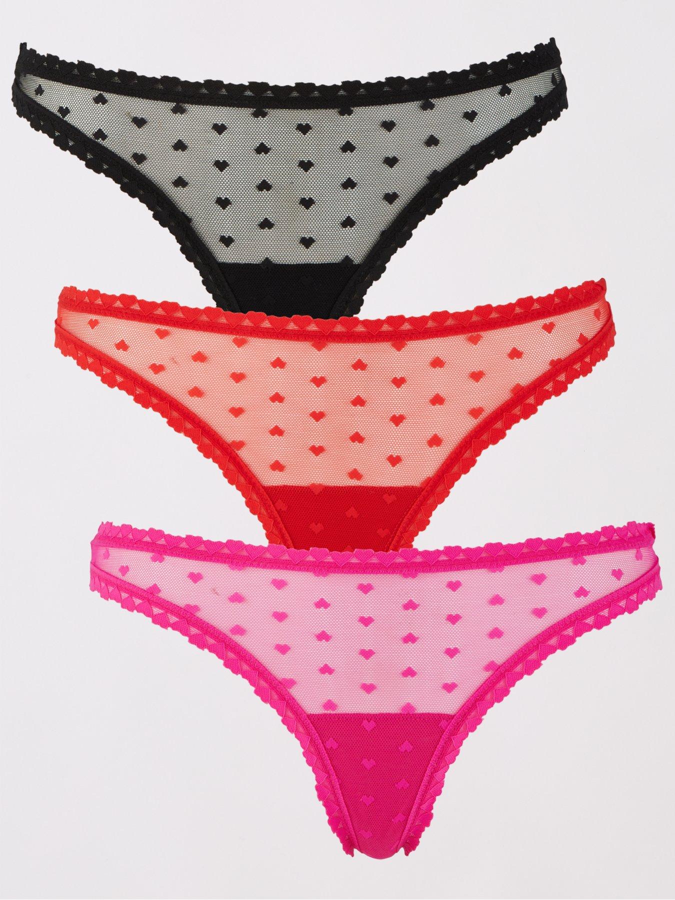 Boux Avenue Mae Heart Mesh Thong Multi Uk