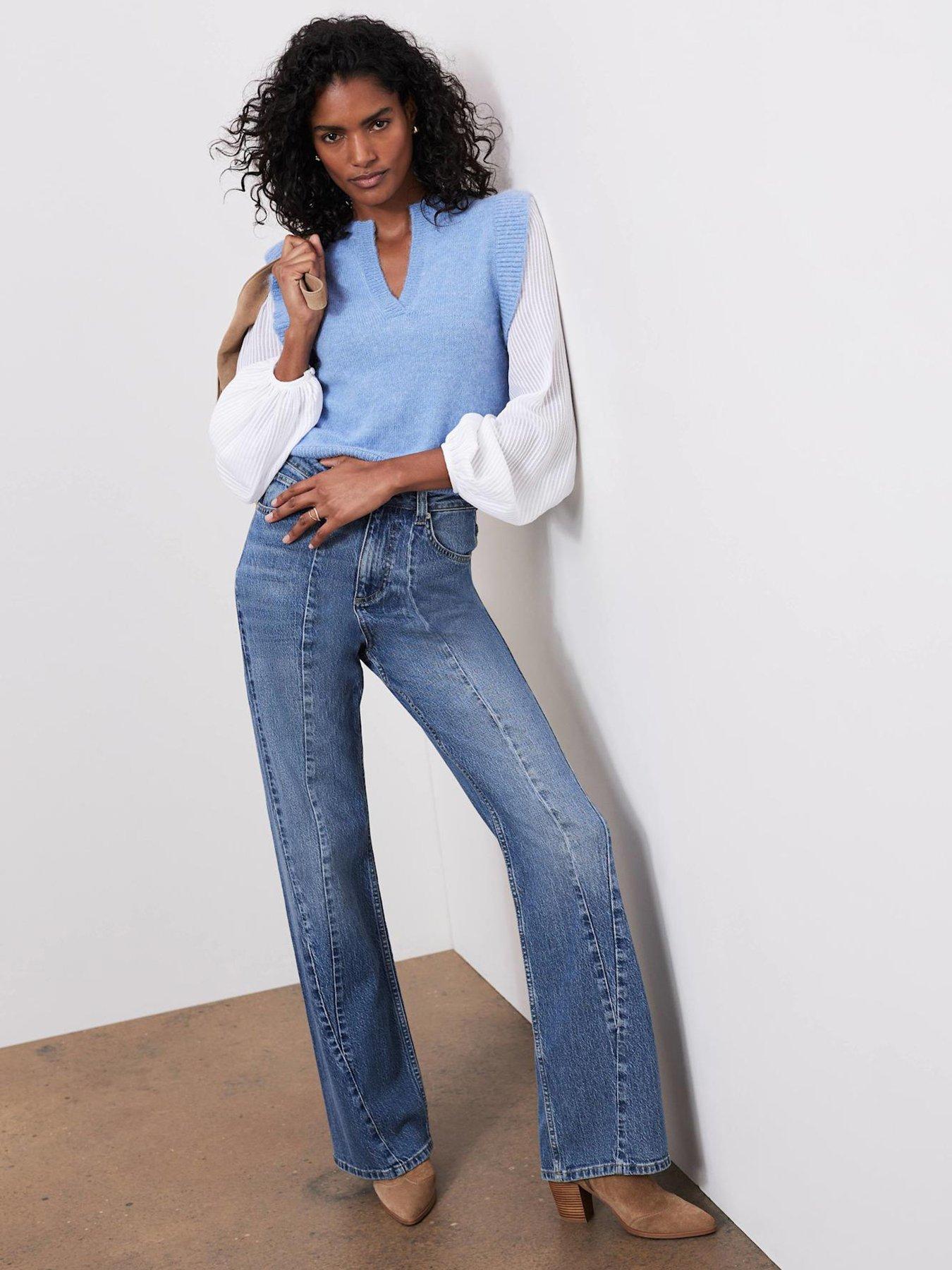 Mint Velvet Mid Indigo Wide Jeans | Very