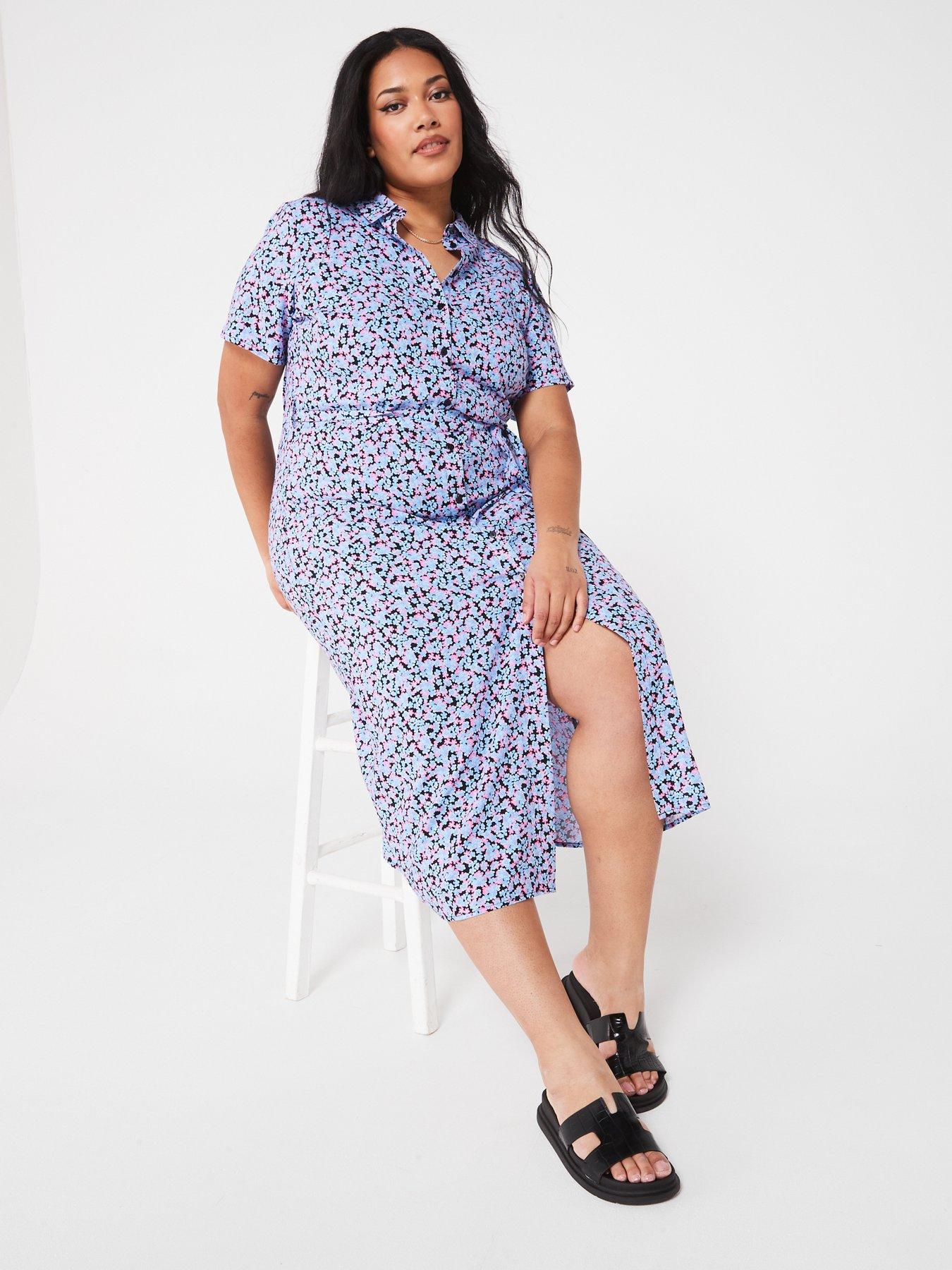 Vero Moda Curve Moda Curve Curve Shirt Dress - Blue | Very