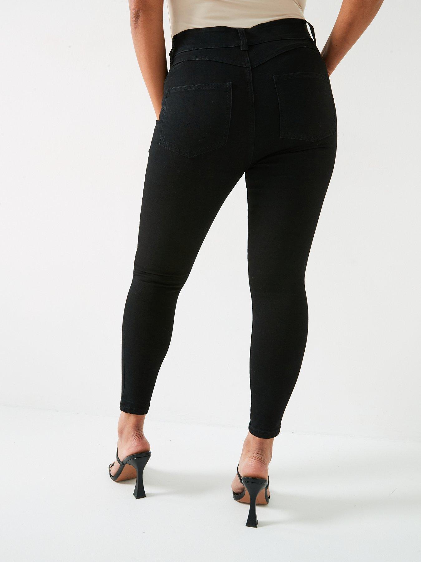 V by Very Curve High Waisted Shaping Stretch Skinny Jean - Black | Very