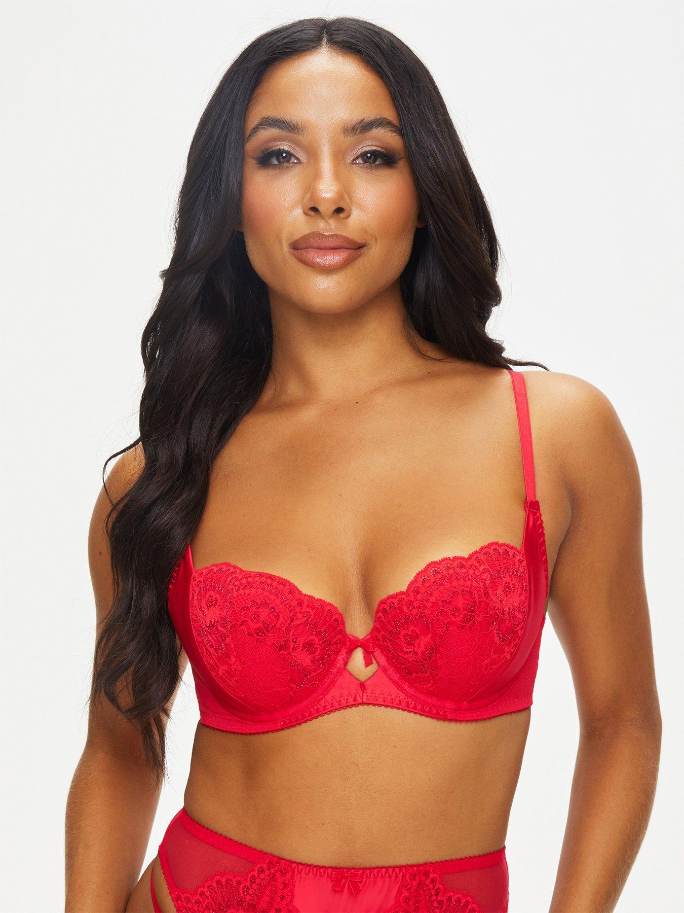 Ann Summers Bras Honoured Padded Balcony Bra Red Very