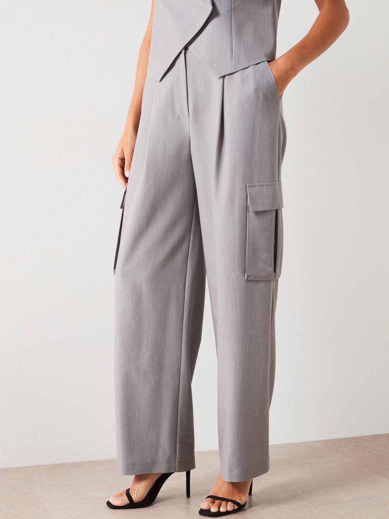 V by Very Formal Cargo Trouser - Grey | Very