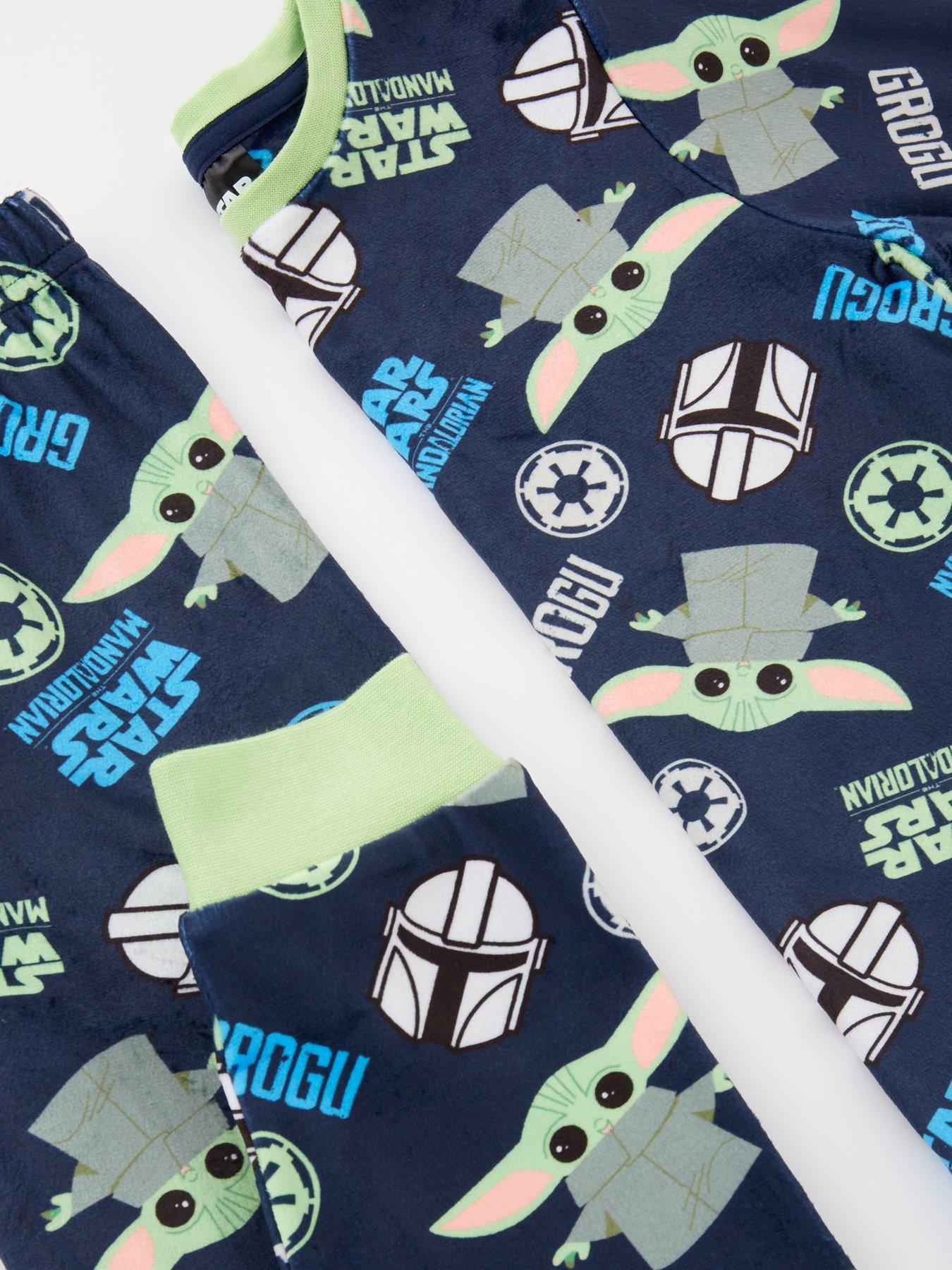 The Mandalorian Grogu Baby Yoda Fleece Pyjamas - Navy | Very