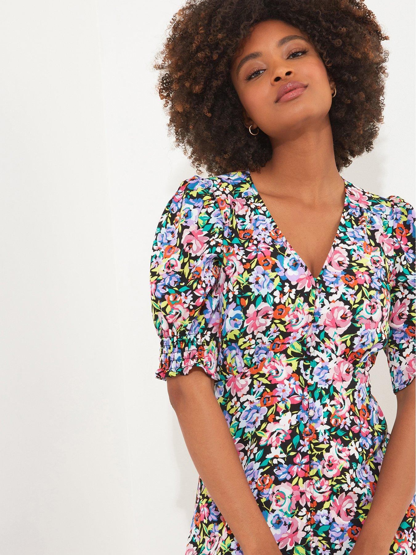 Joe Browns Floral Print Midi Dress Multi Uk