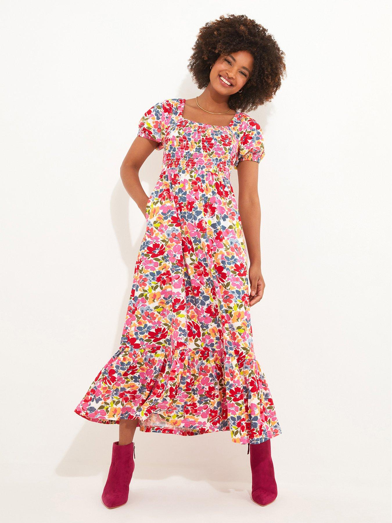 Joe Browns Floral Shirred Jersey Dress - Multi | Very
