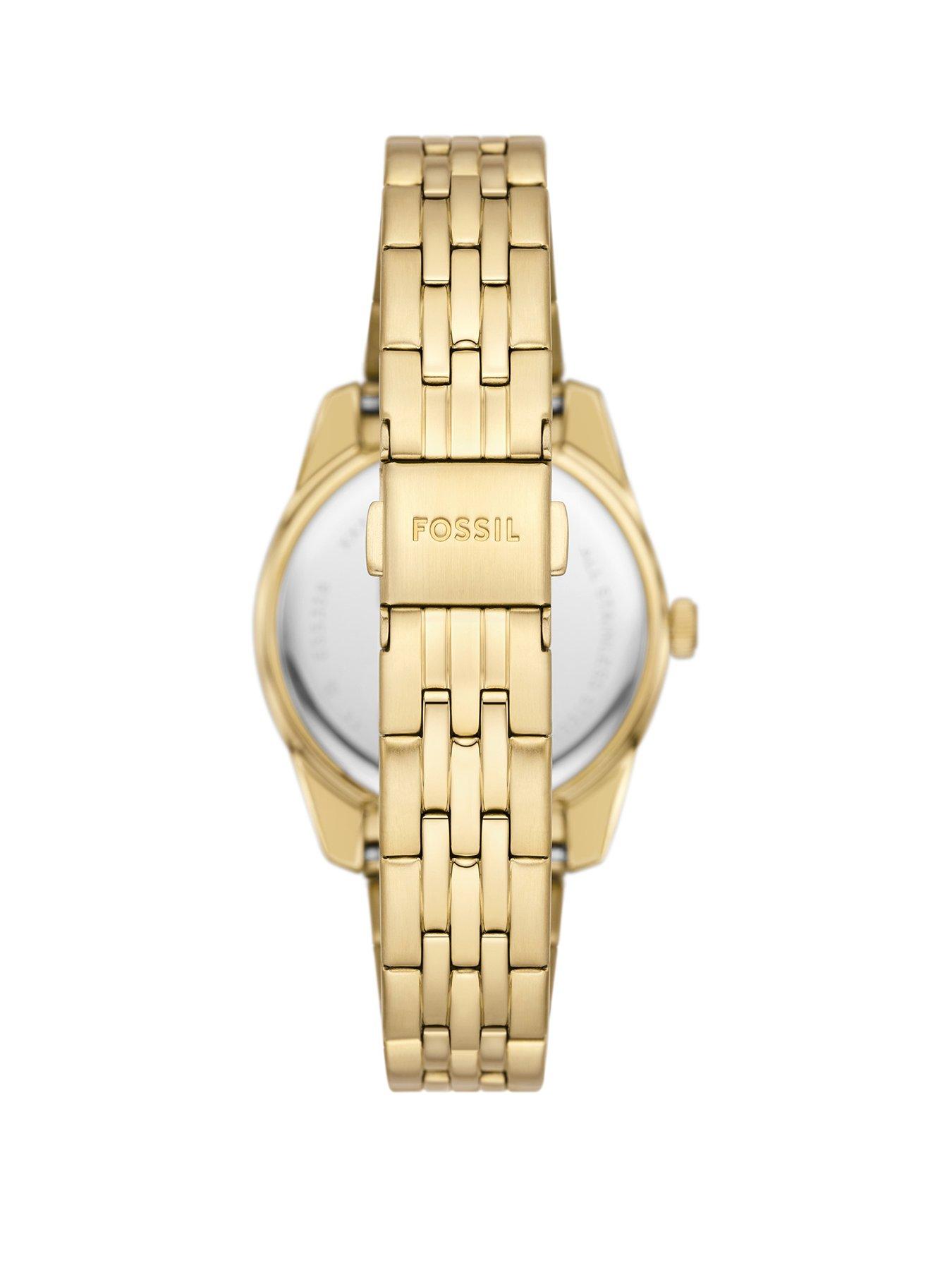 Fossil Scarlette 3-Hand Date Gold-Tone Stainless Steel Watch | Very