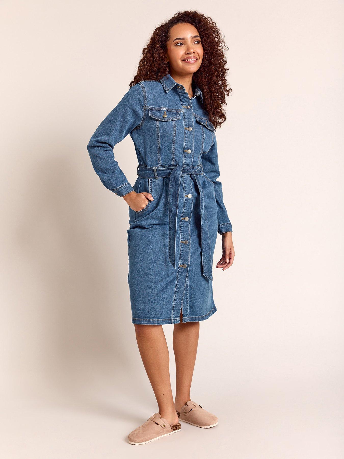 M&Co Denim Shirt Midi Dress - Blue | Very