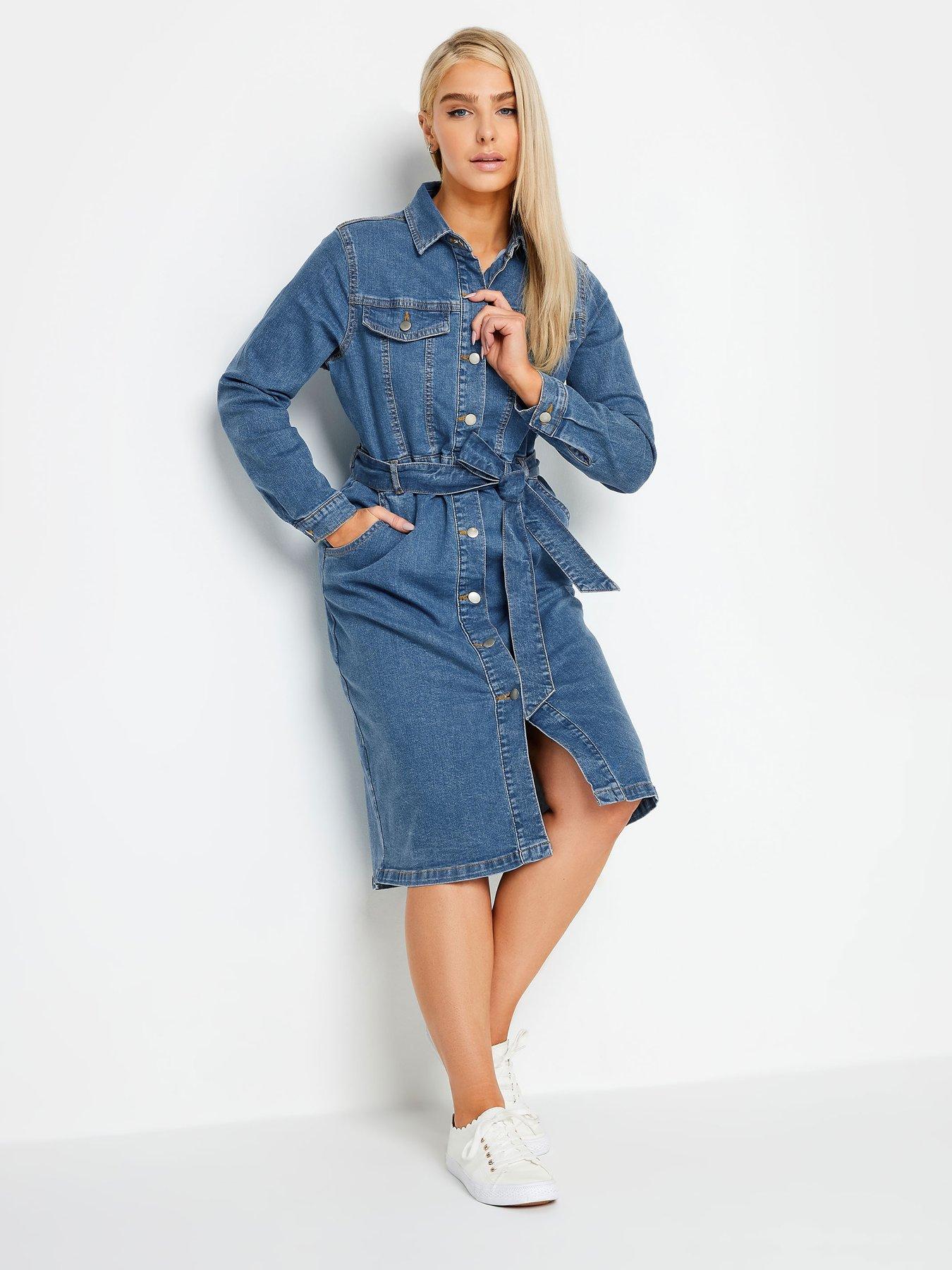 M&Co Denim Shirt Midi Dress - Blue | Very