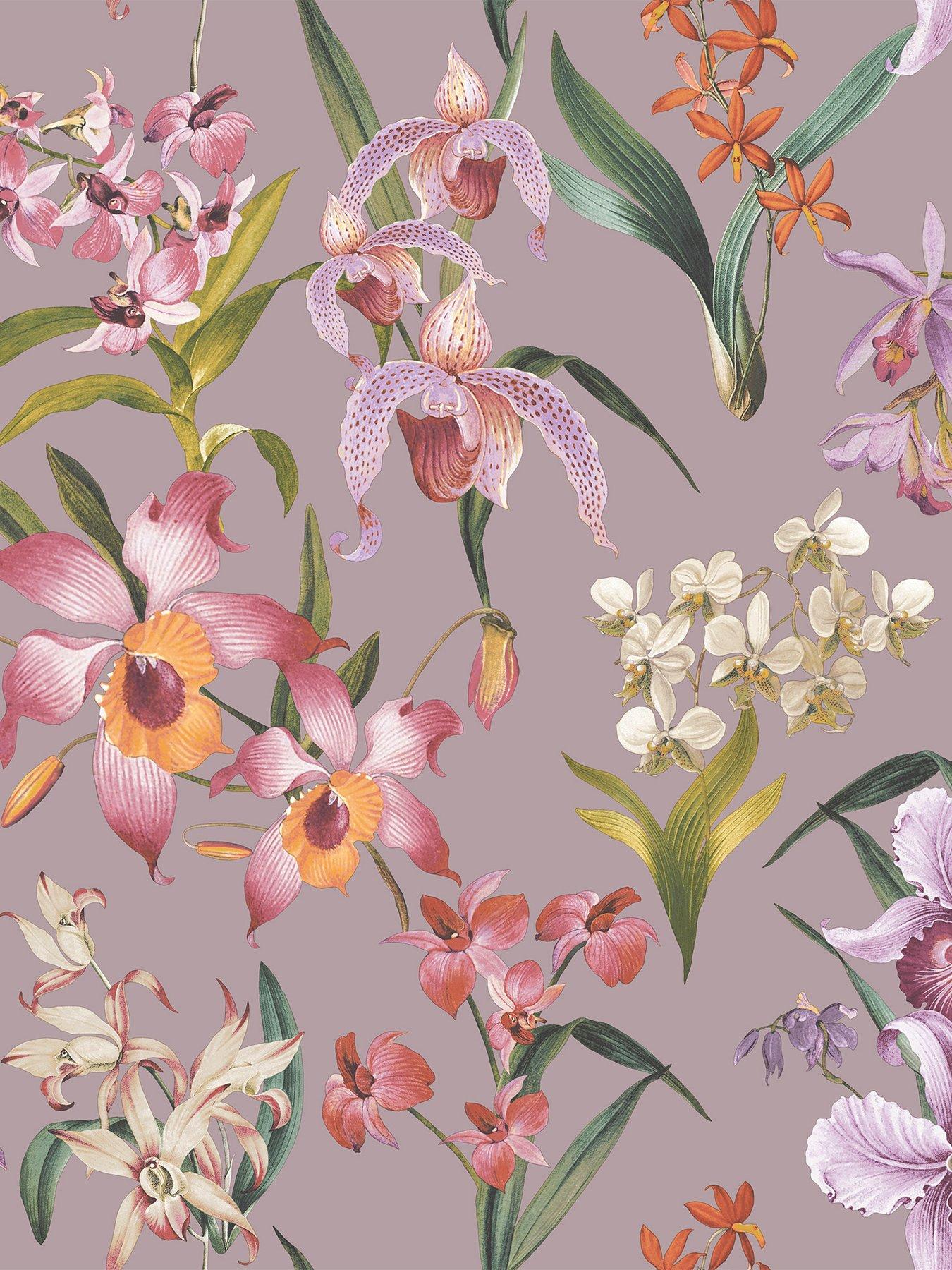 Rasch Maya Floral Wallpaper – Heather | very.co.uk
