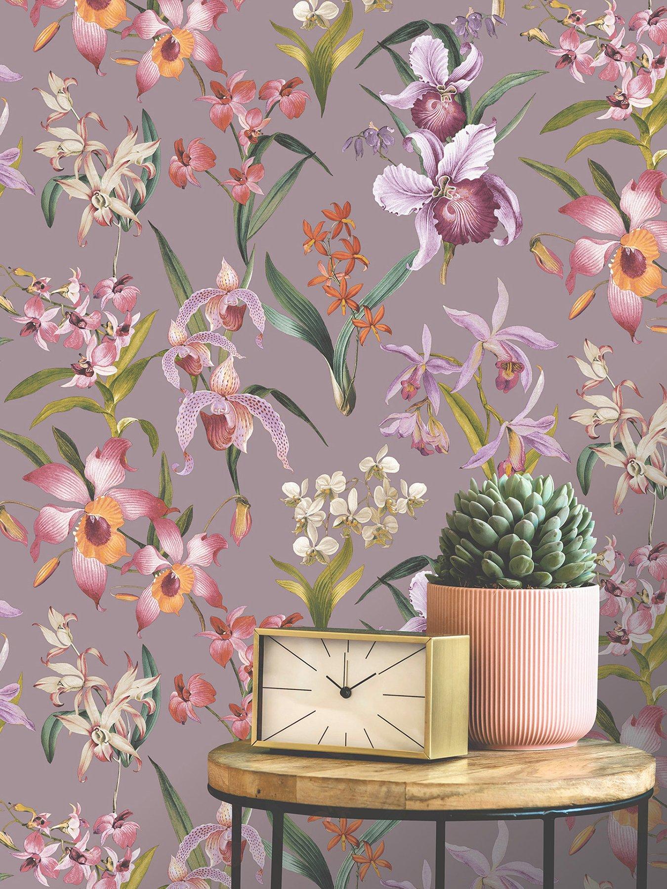 Rasch Maya Floral Wallpaper – Heather | very.co.uk