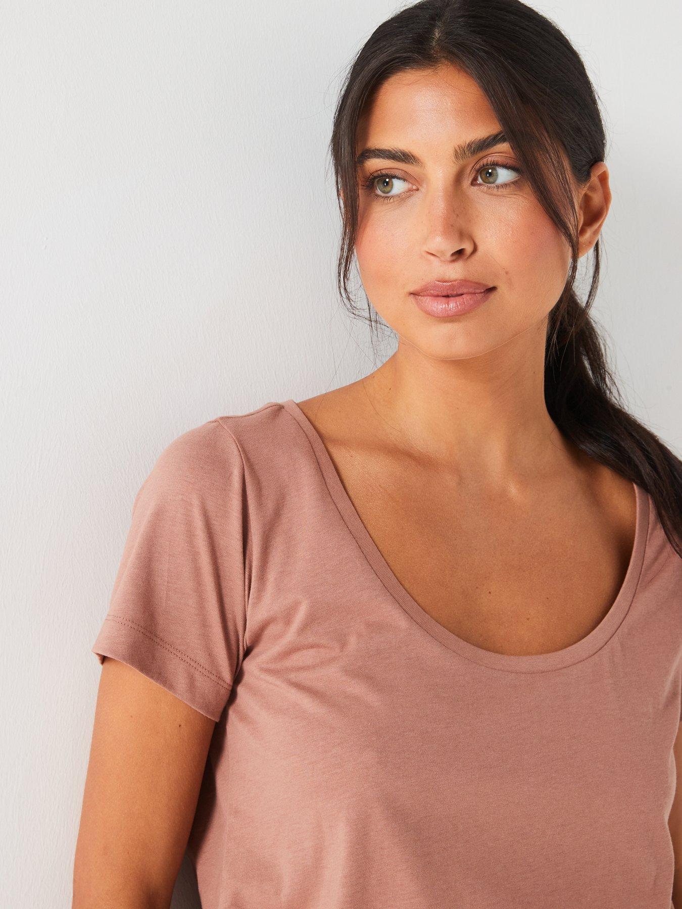 Everyday The Essential Scoop Neck T Shirt Nude Uk