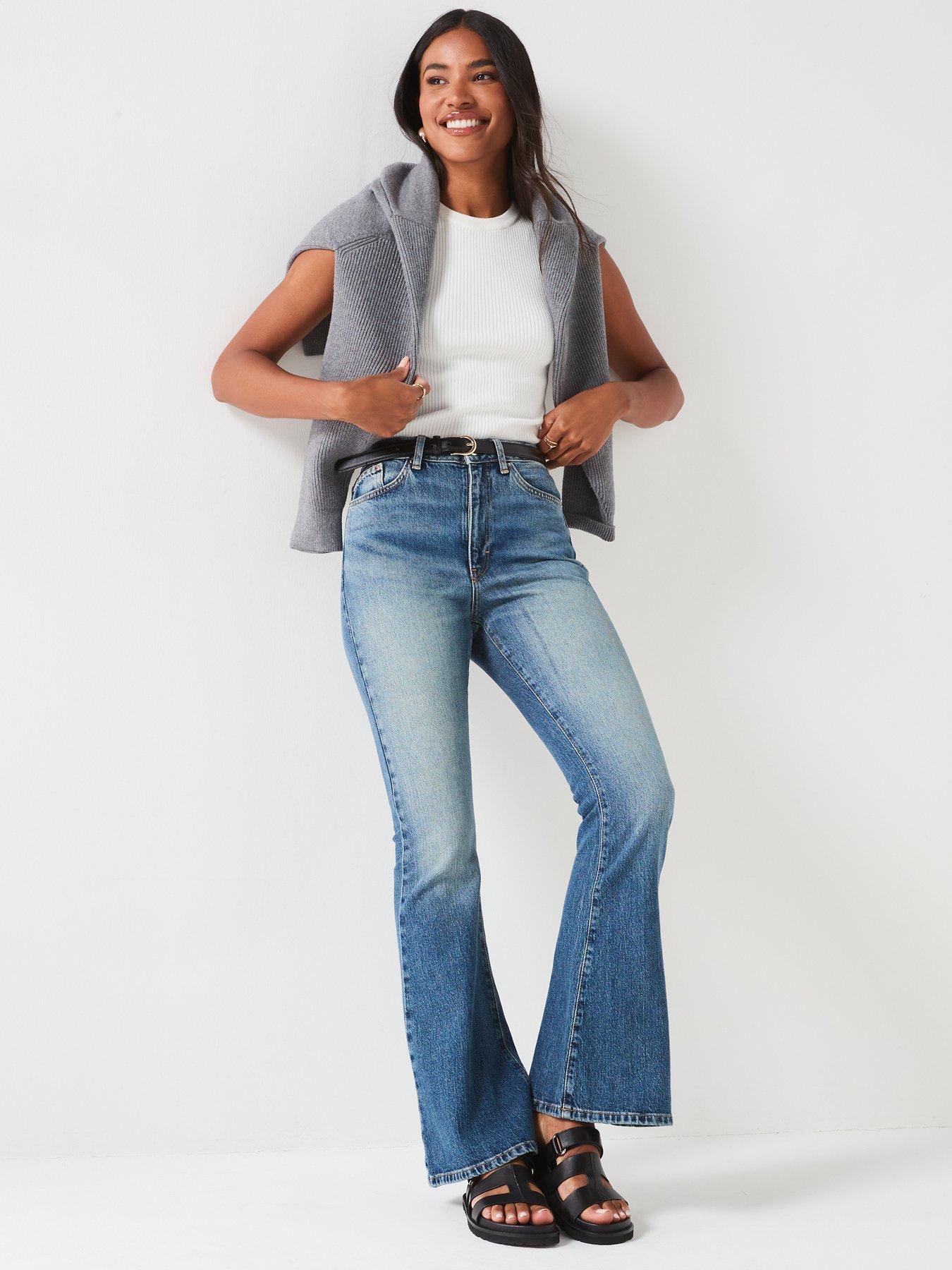 V by Very Cali Flare Jeans - Mid Wash | Very