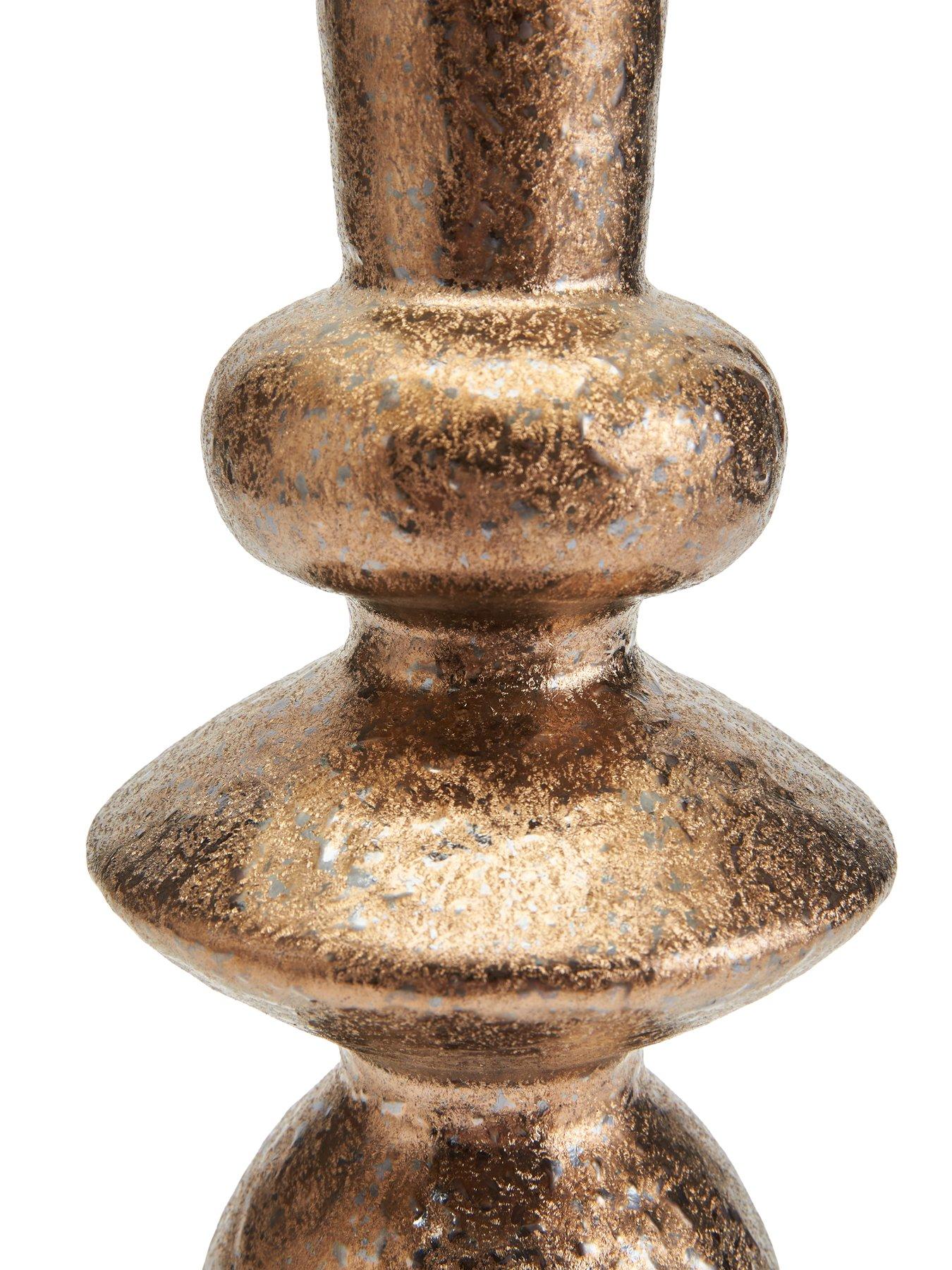 The Very Collection Totem Ceramic Distressed Bronze Table Lamp | Very