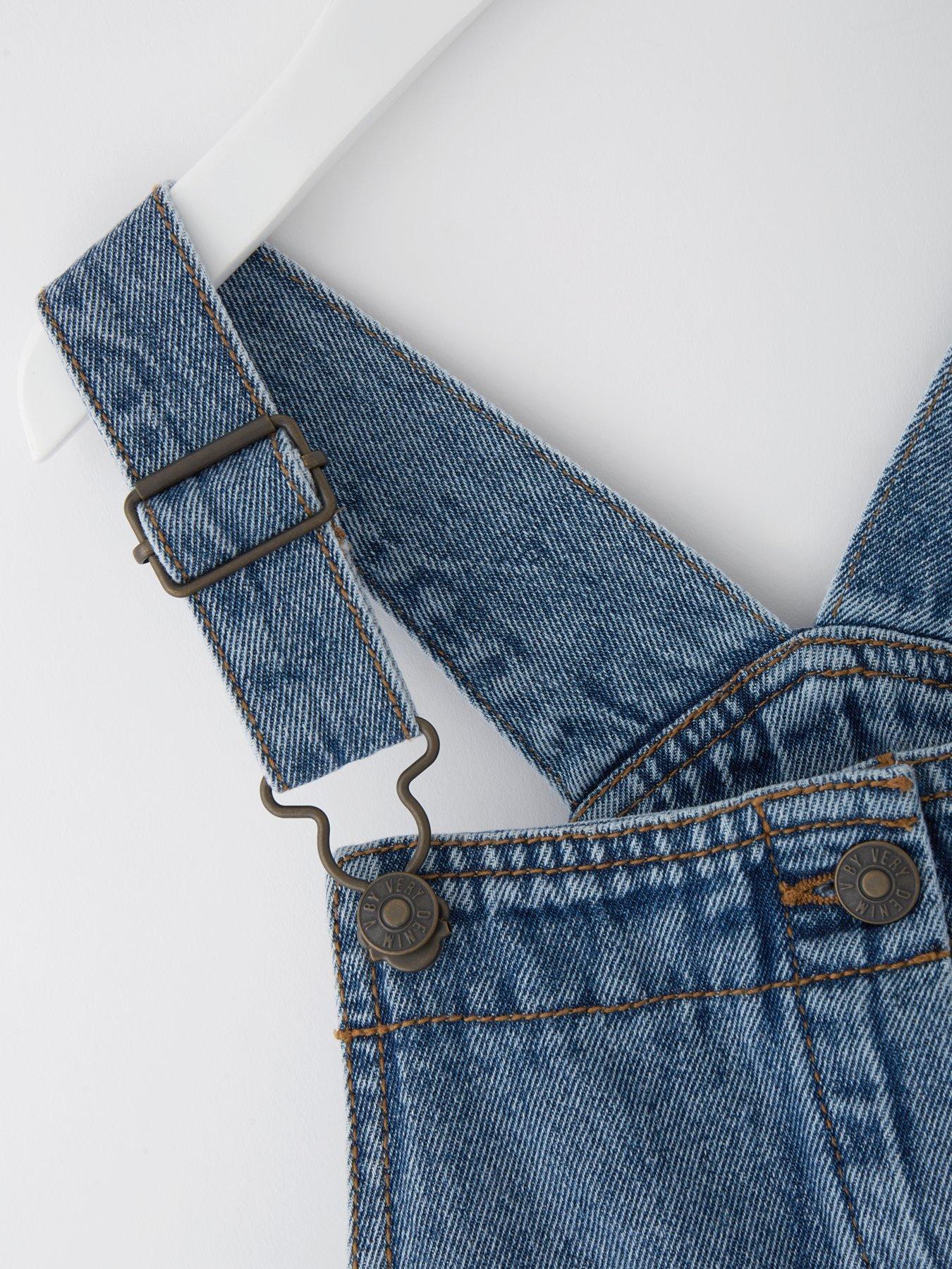 V by Very Girls Button Through Pinafore Dress - Blue | Very