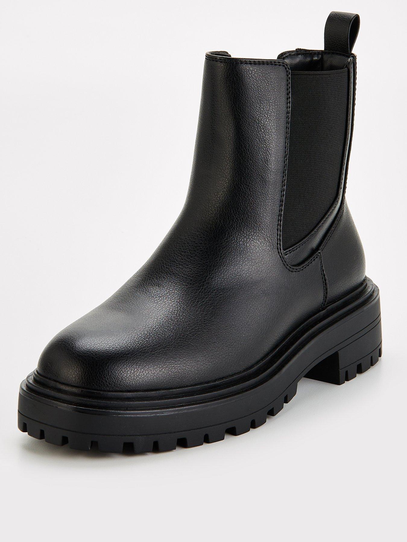 V by Very Wide Fit Chunky Chelsea Boot - Black | Very