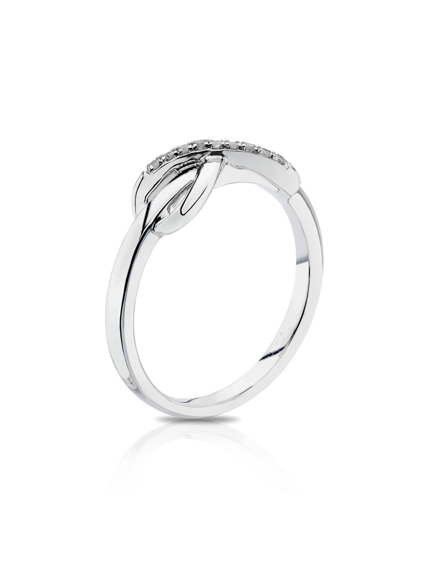Ernest Jones Silver Infinity Diamond Engagement Ring Very