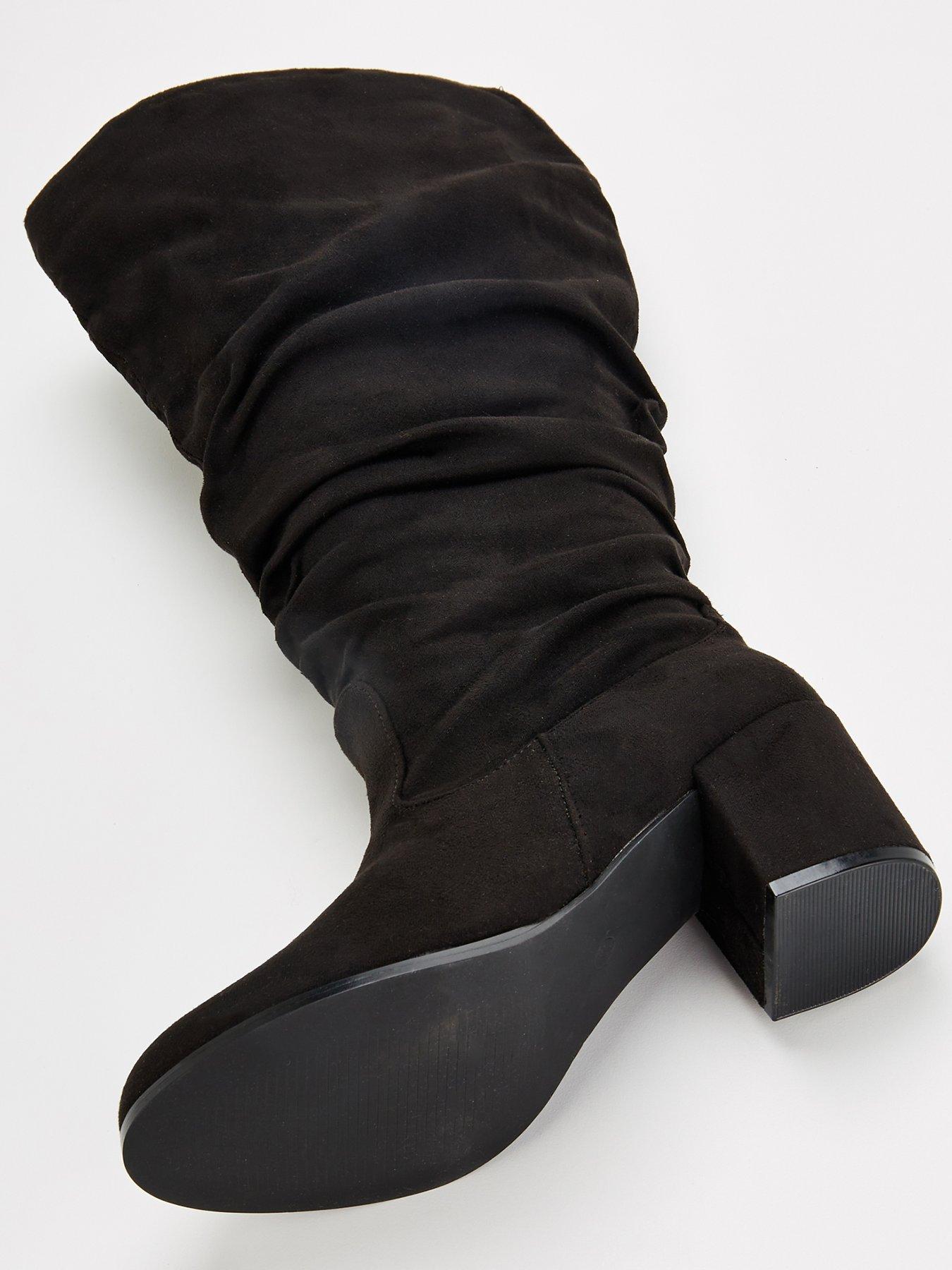 V by Very Extra Wide Fit Knee High Slouch Boot With Wider Fitting Calf ...