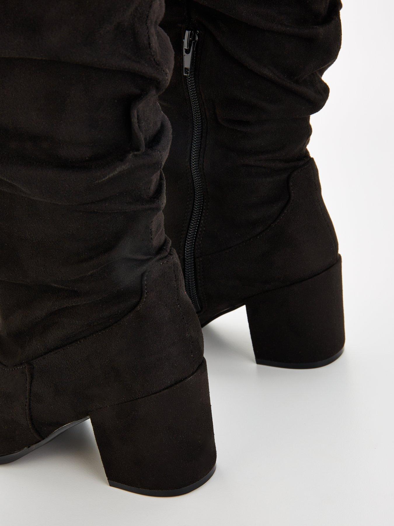 V by Very Extra Wide Fit Knee High Slouch Boot With Wider Fitting Calf ...
