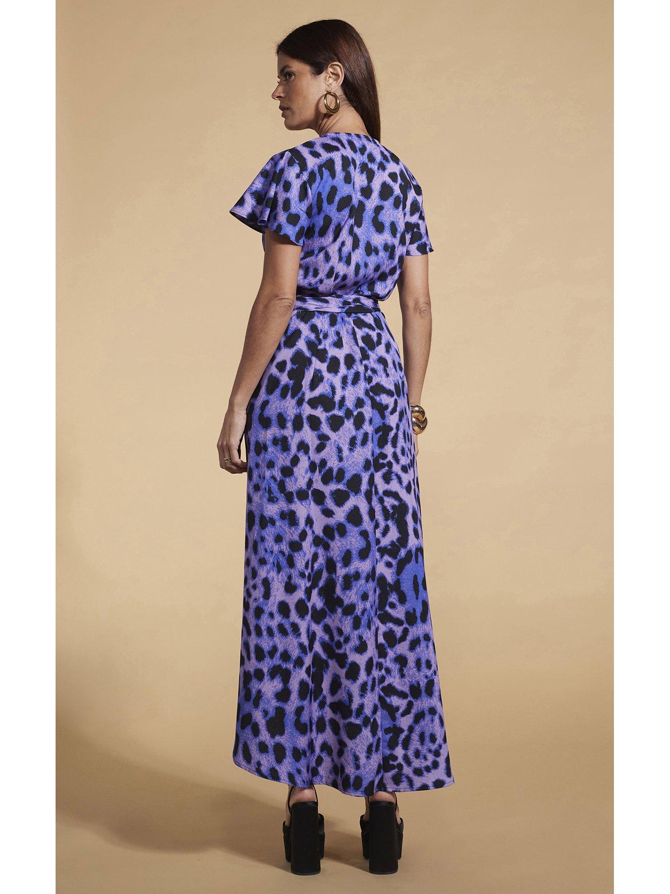 Dancing Leopard Leopard Print Cayenne Wrap Dress - Lilac | Very