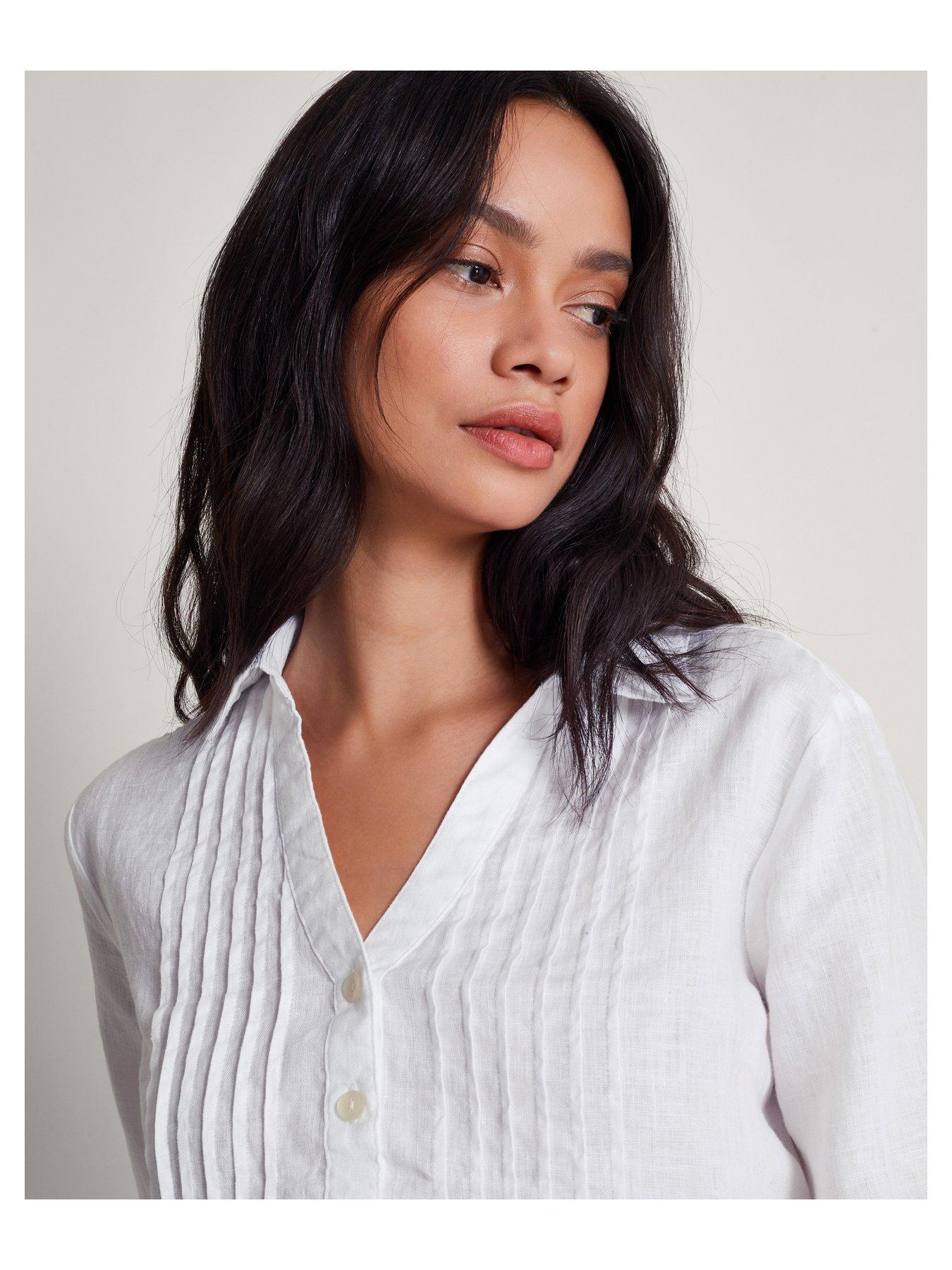 Monsoon Elsie Pintuck Blouse - White | Very