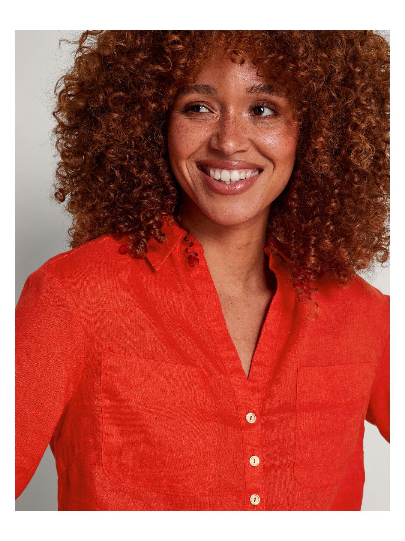Monsoon Layla Linen Top - Orange | Very