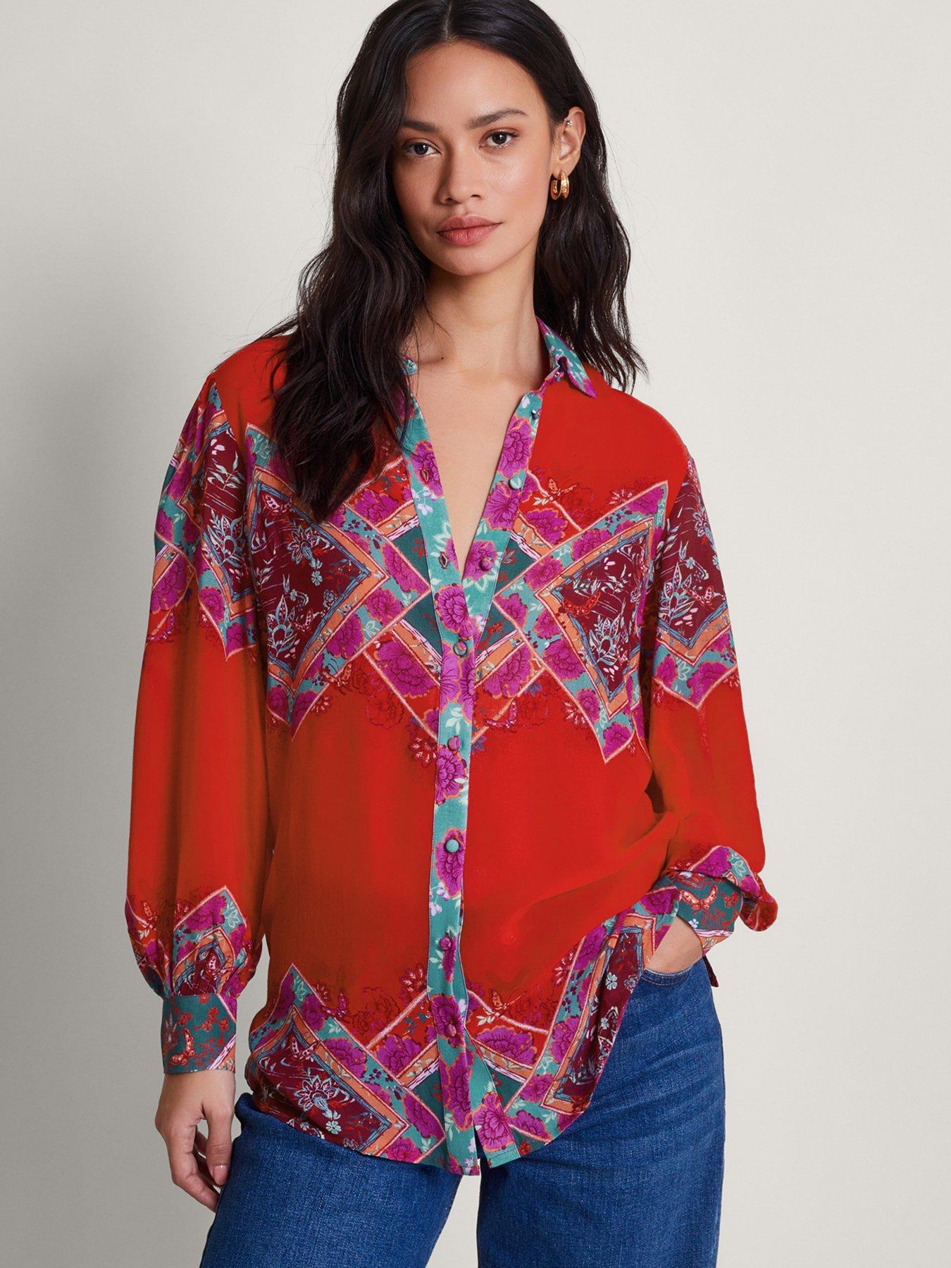 Monsoon Tiffany Oriental Blouse - Red | Very
