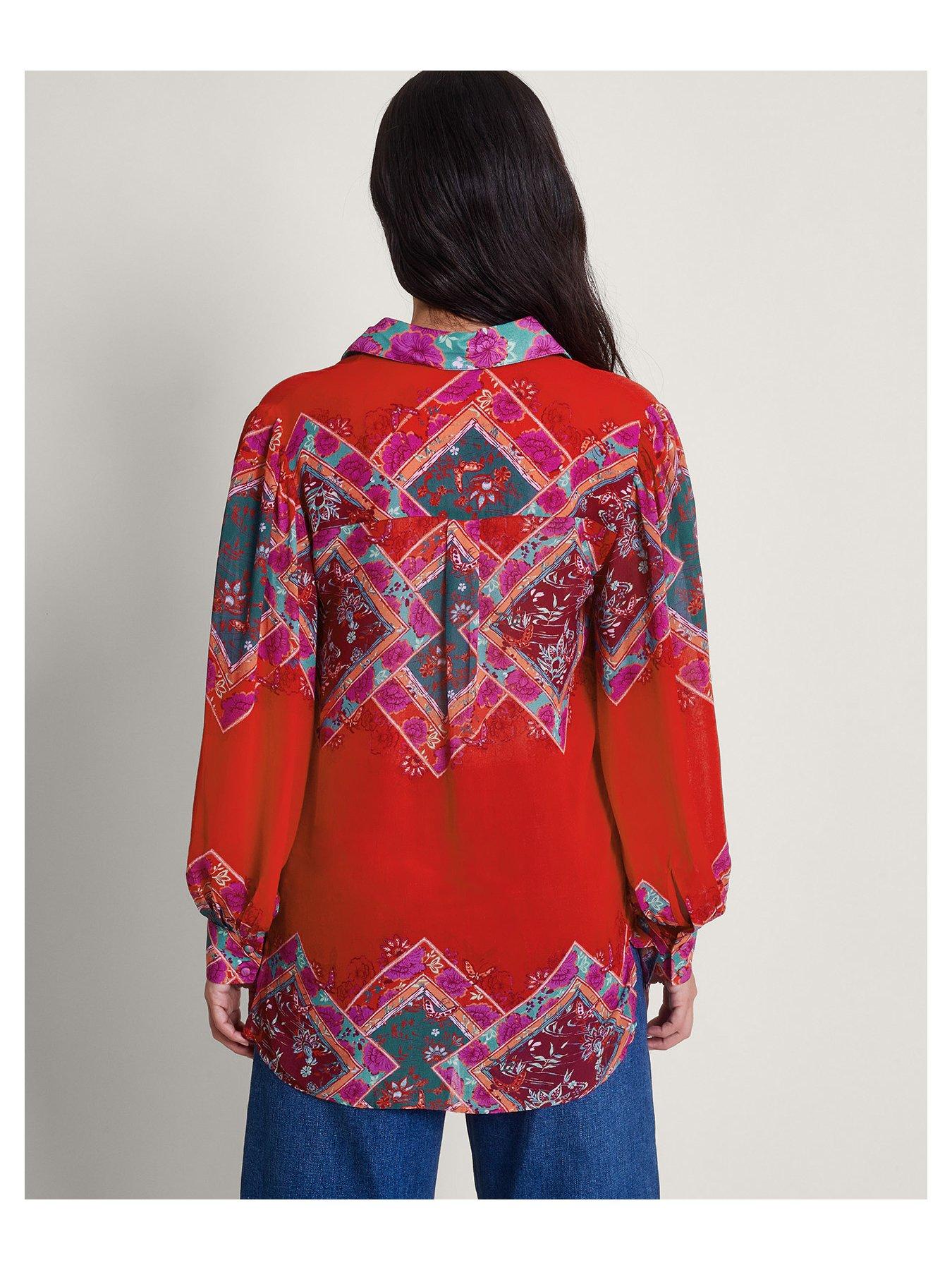 Monsoon Tiffany Oriental Blouse - Red | Very