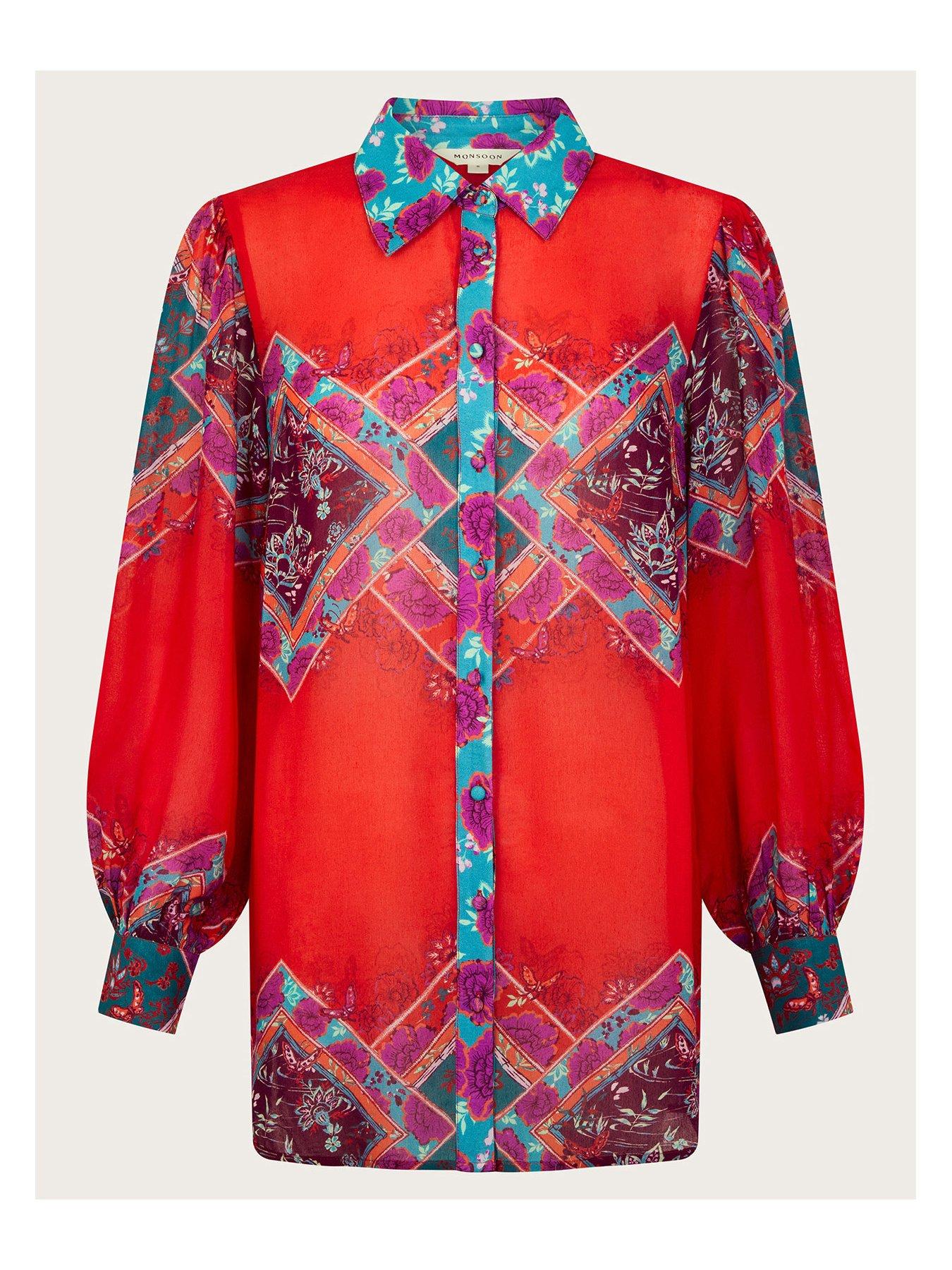 Monsoon Tiffany Oriental Blouse - Red | Very
