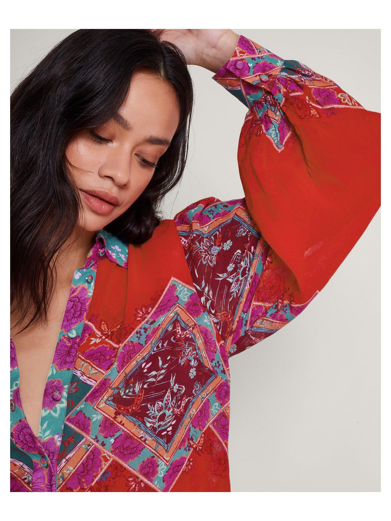 Monsoon Tiffany Oriental Blouse - Red | Very