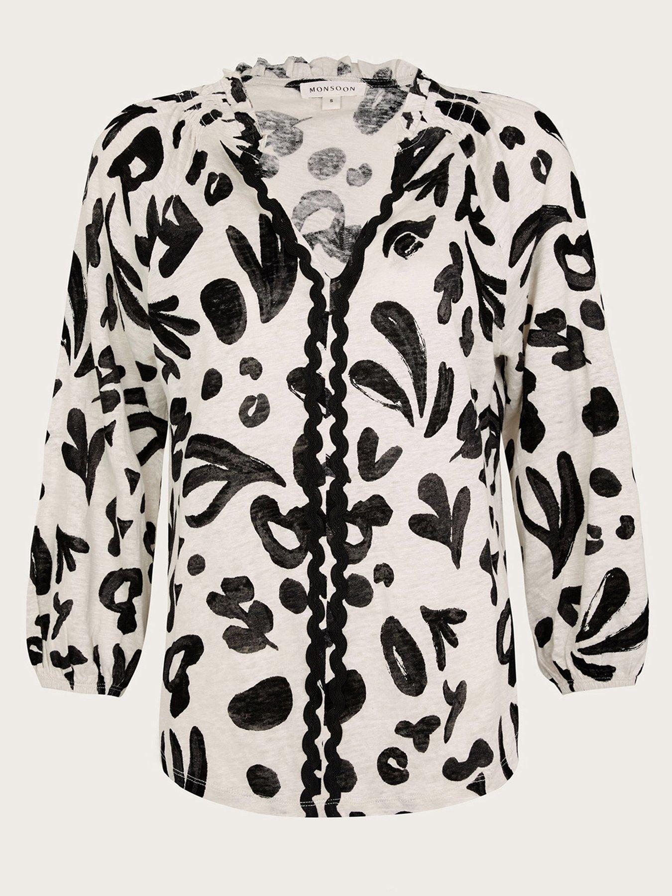 Monsoon Rosa Print Linen Top | Very
