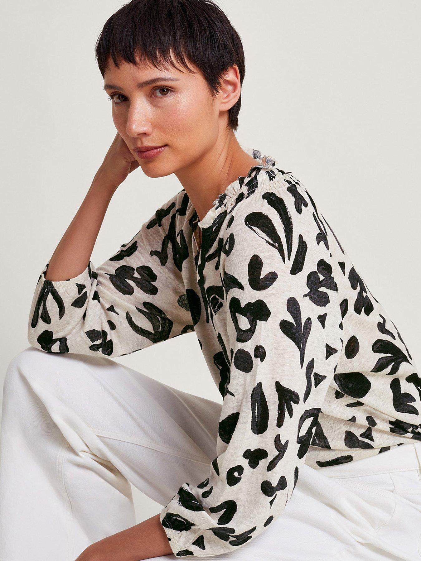 Monsoon Rosa Print Linen Top | Very