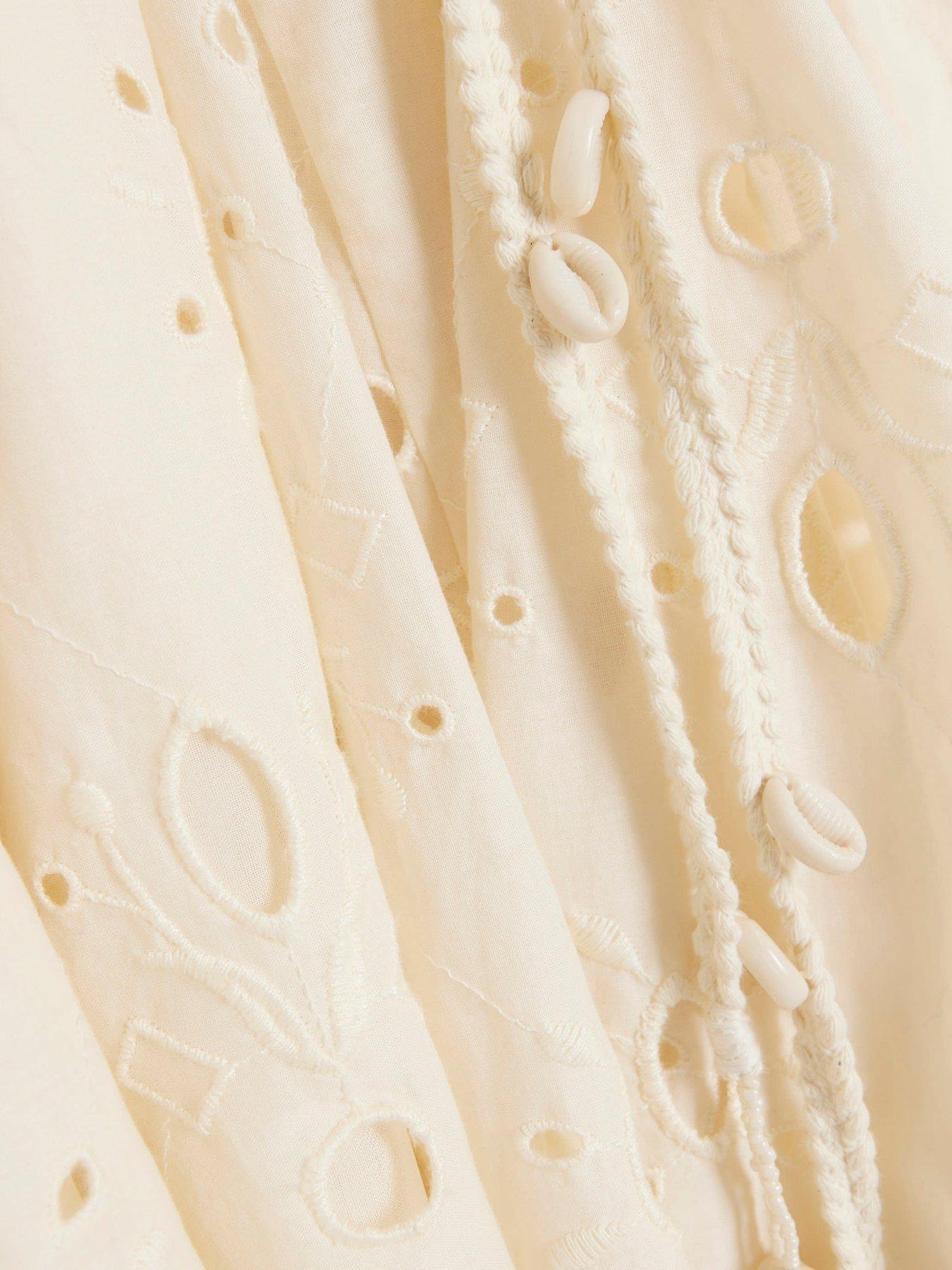 River Island Broderie Godet Mini Dress Cream Very