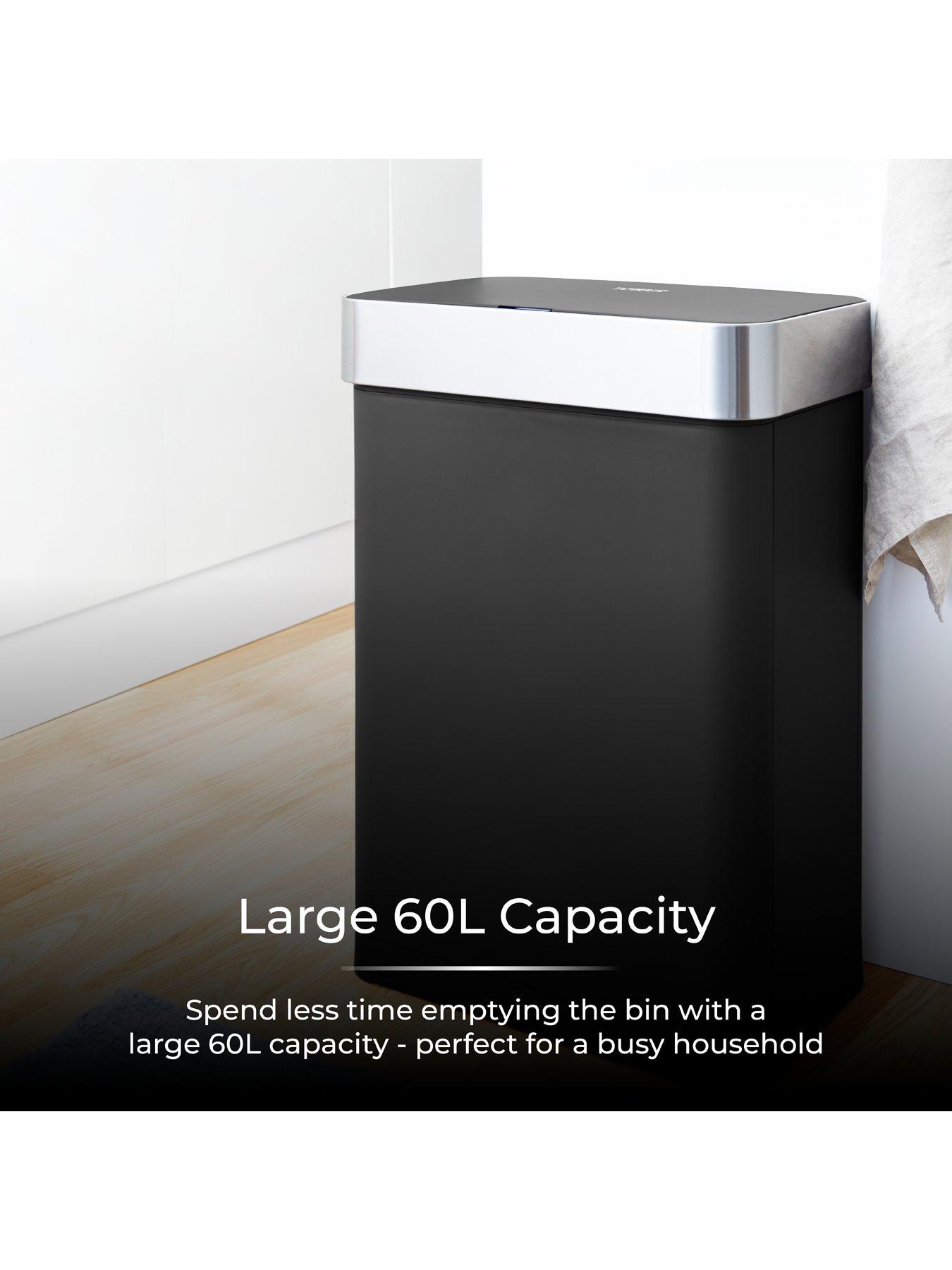 Tower Compact 60-Litre Sensor Bin in Black | Very