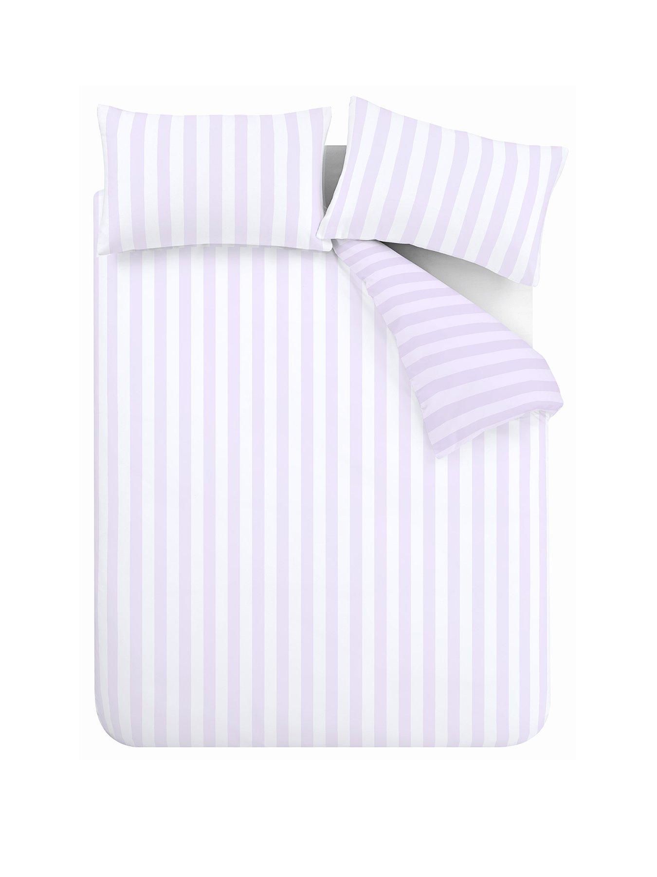 Sassy B Stripe Tease Duvet Cover Set - Lilac | Very