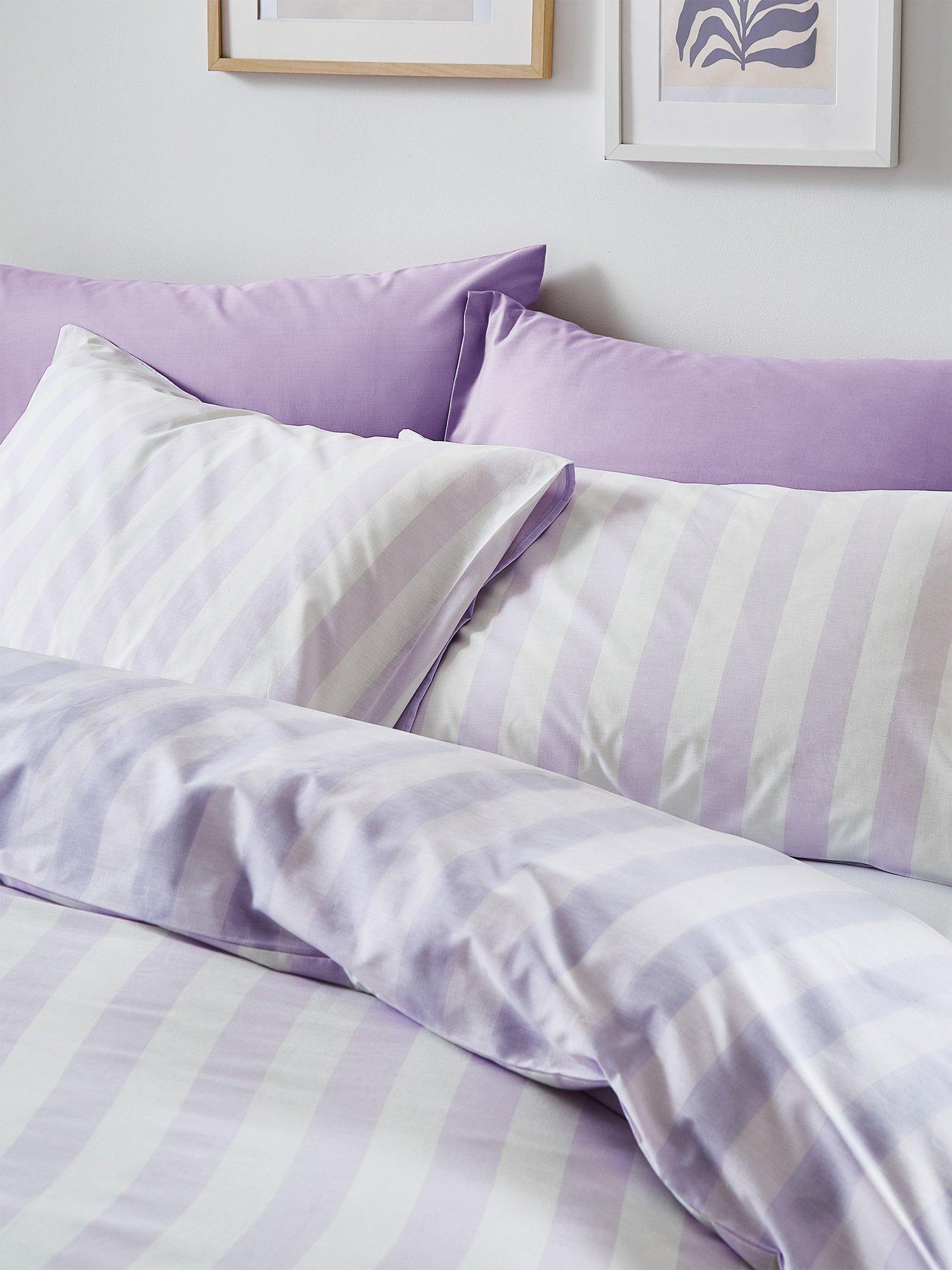 Sassy B Stripe Tease Duvet Cover Set - Lilac | Very