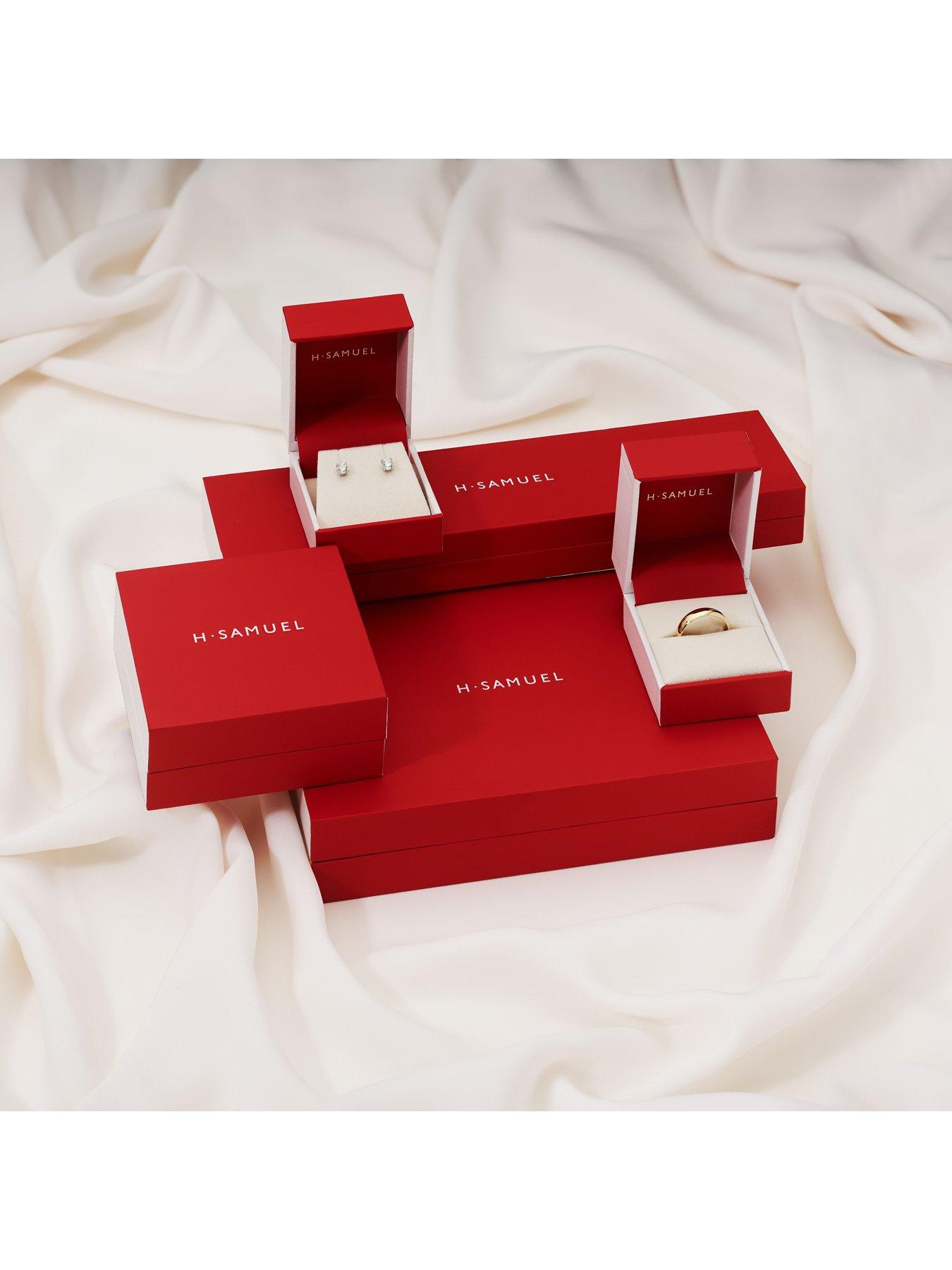 H. Samuel 9ct White Gold Engagement Ring. Diamond Twisted Eternity Ring ...