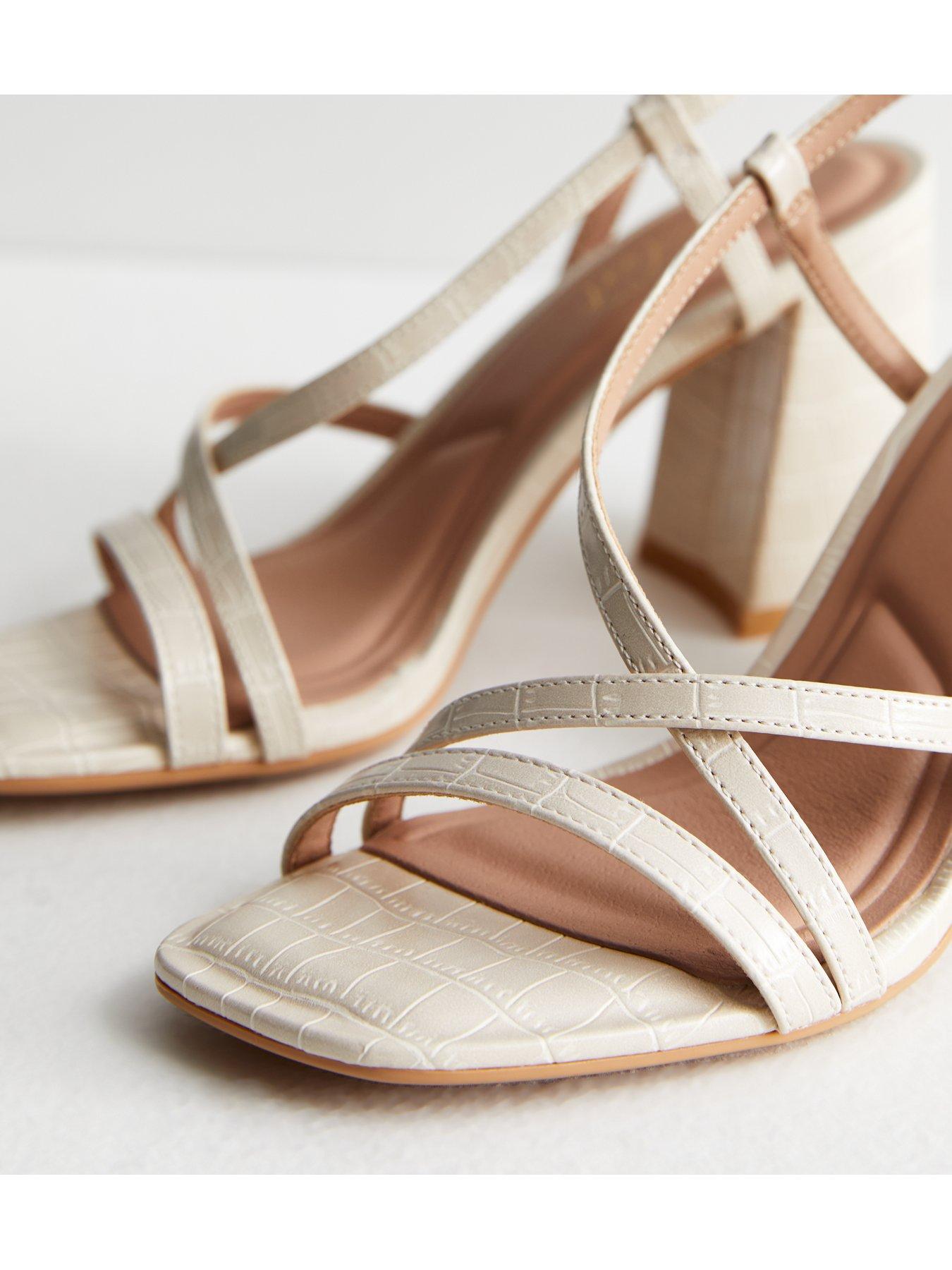 New Look Off White Strappy Block Heel Sandals | Very.co.uk
