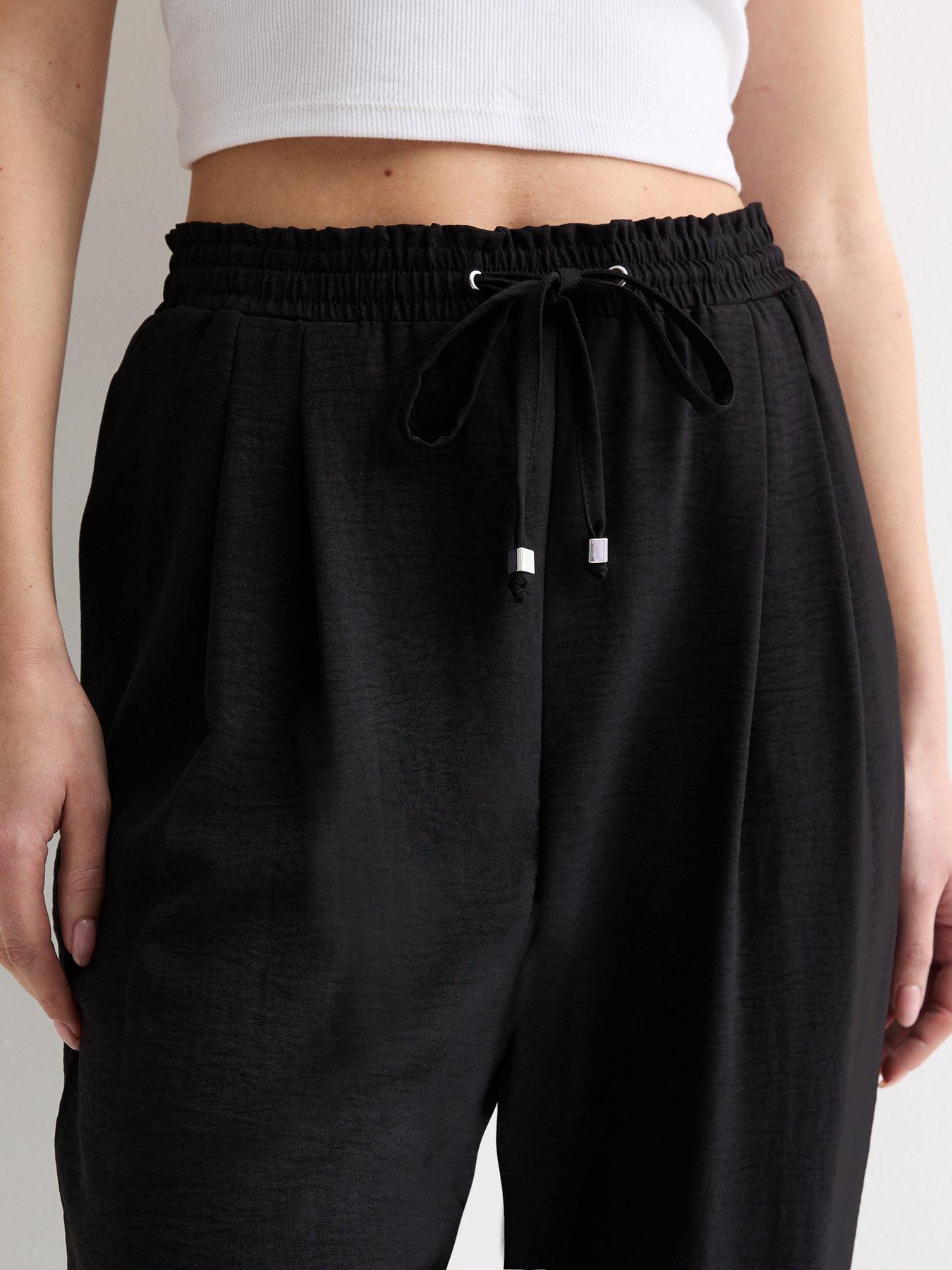 New Look Drawstring Tapered Joggers - Black | Very