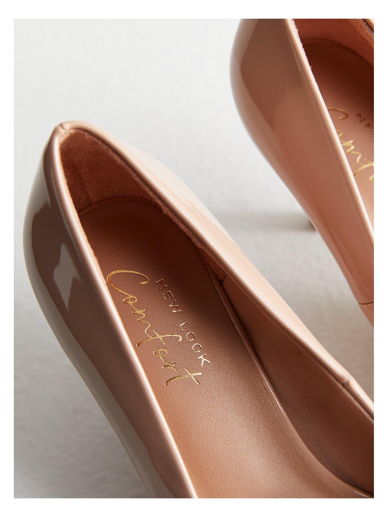 New Look Pale Pink Patent Stiletto Heel Court Shoes Uk