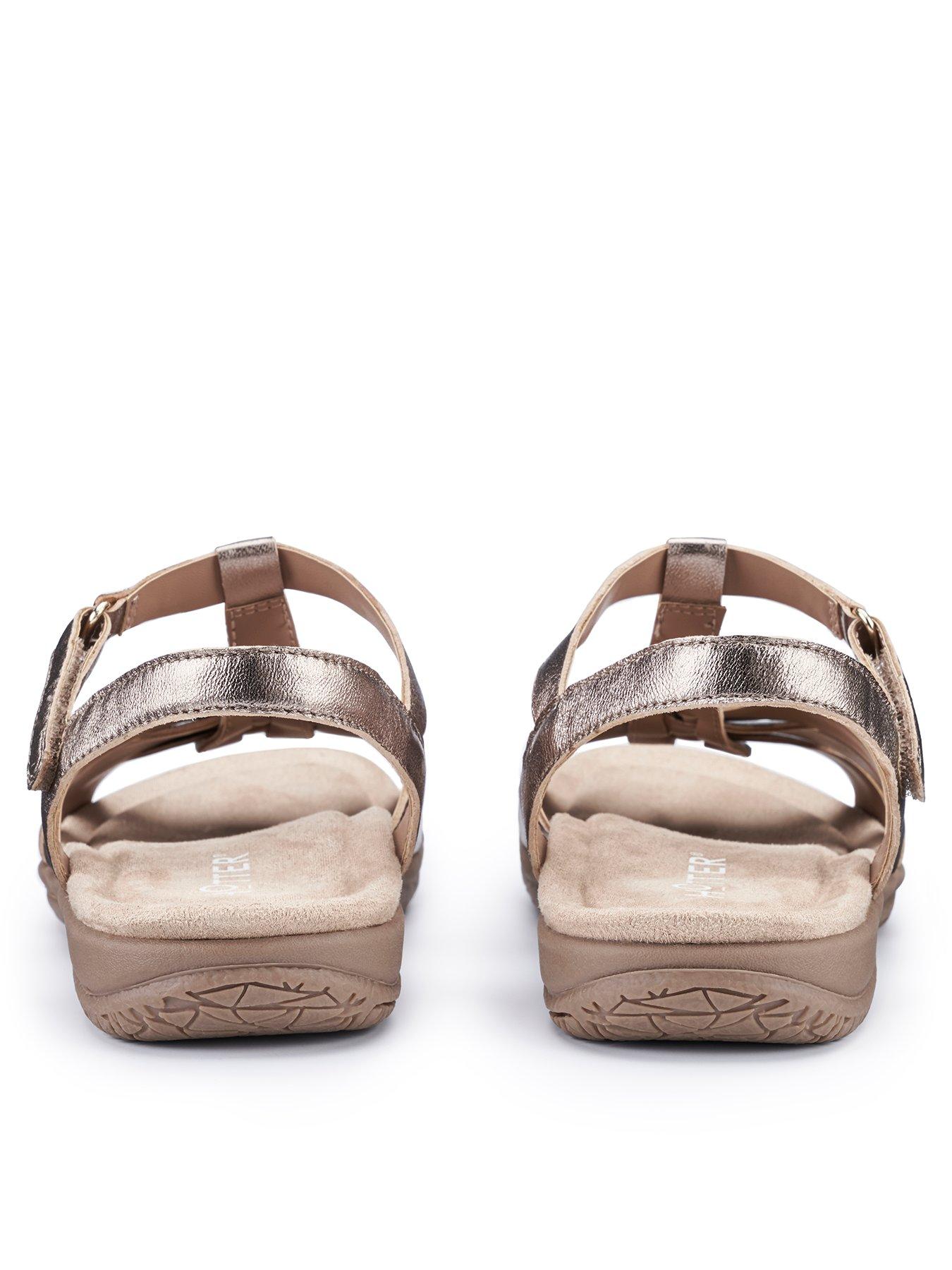 Hotter Sandals Leather Standard Rainer - Rose Gold-le | Very