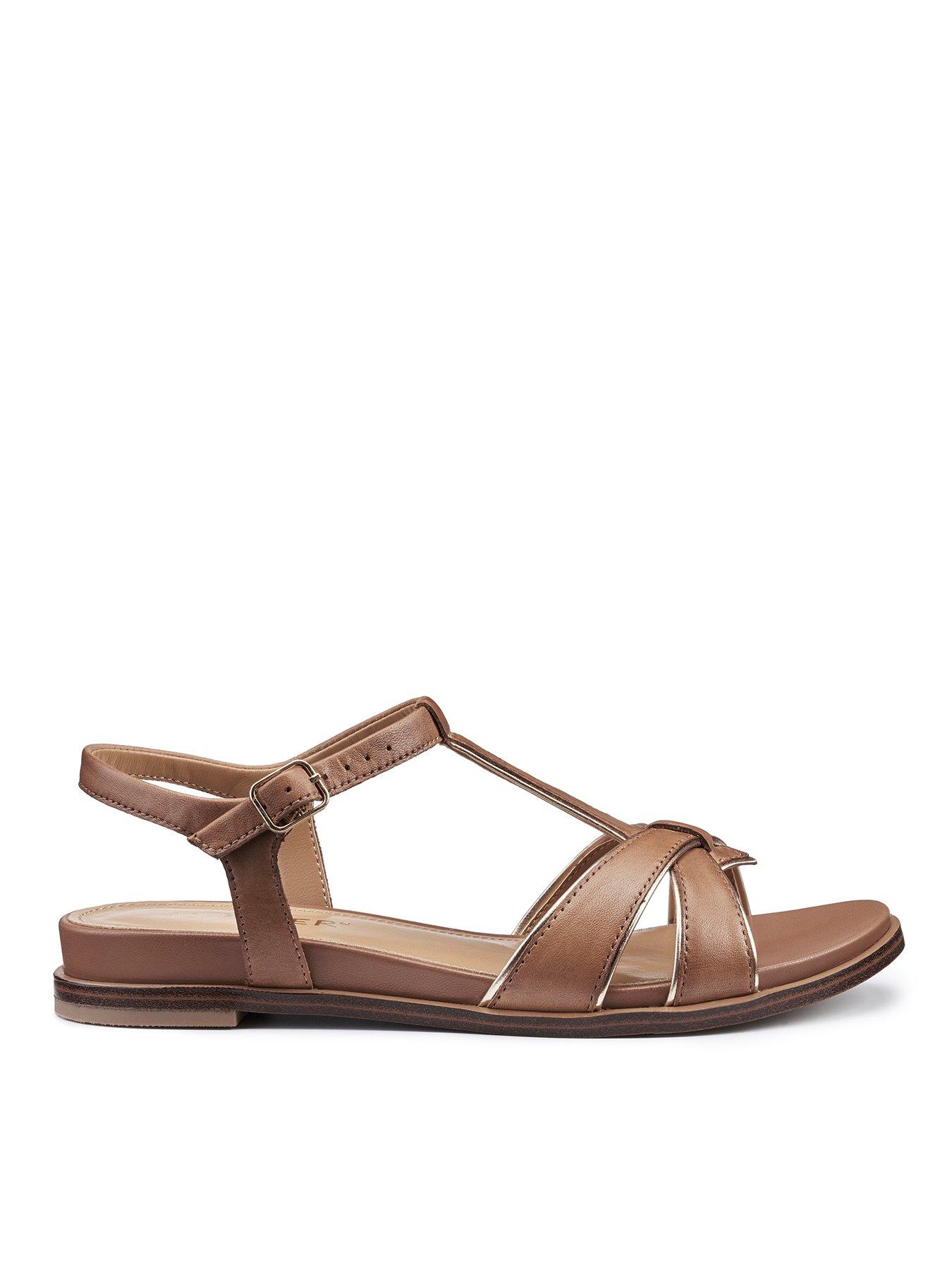 Hotter Sandals Leather Standard Pienza - Rich Tan-le | very.co.uk